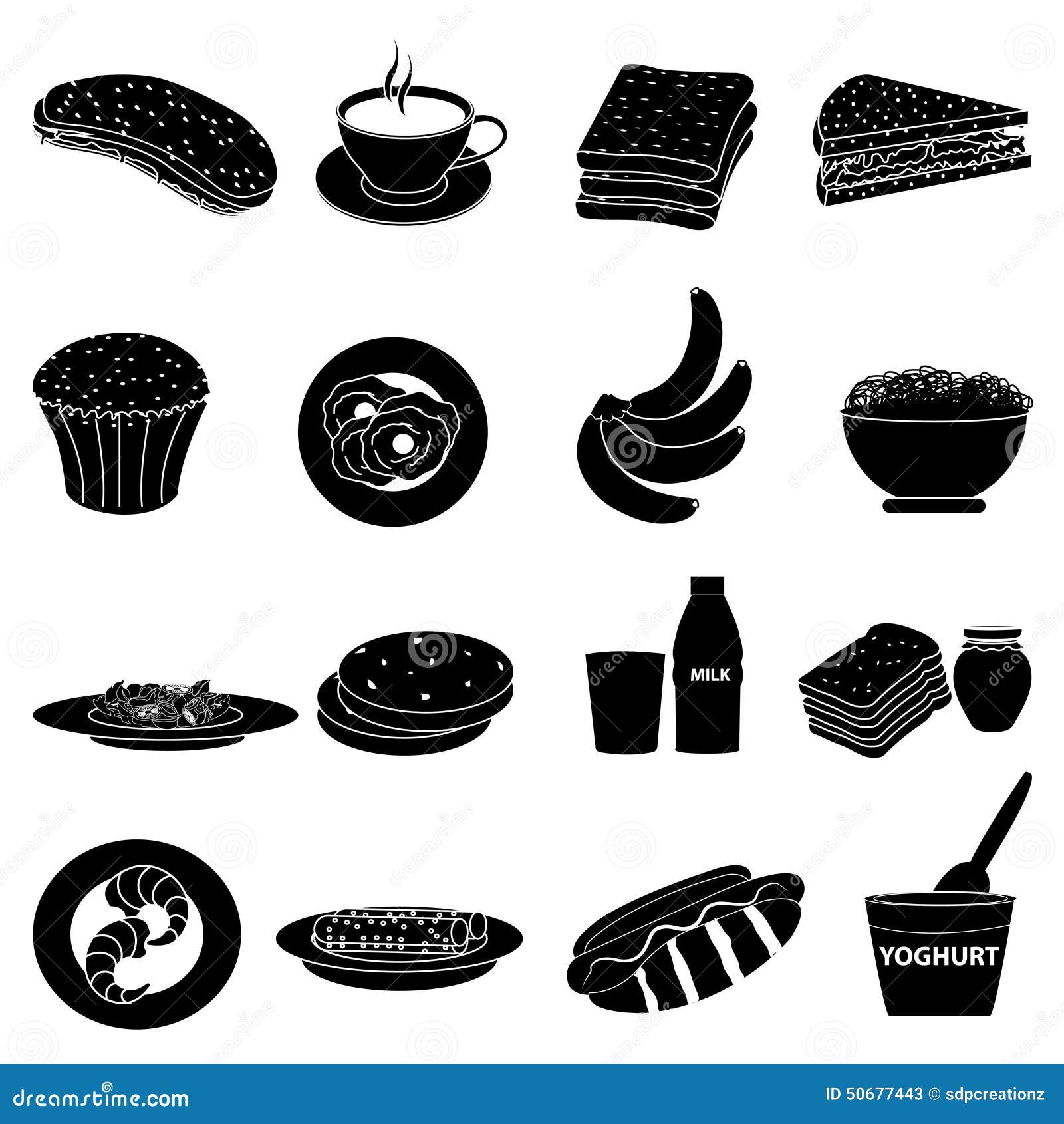 Breakfast icons set stock vector. Illustration of breakfast - 50677443