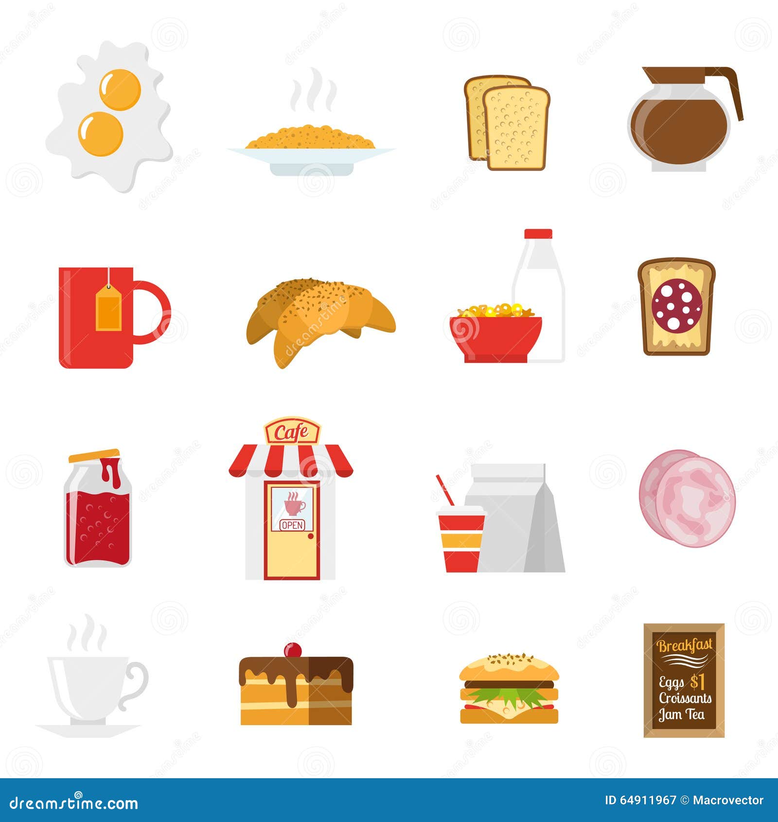 Breakfast Icons Set1 Stock Illustration | CartoonDealer.com #72474271