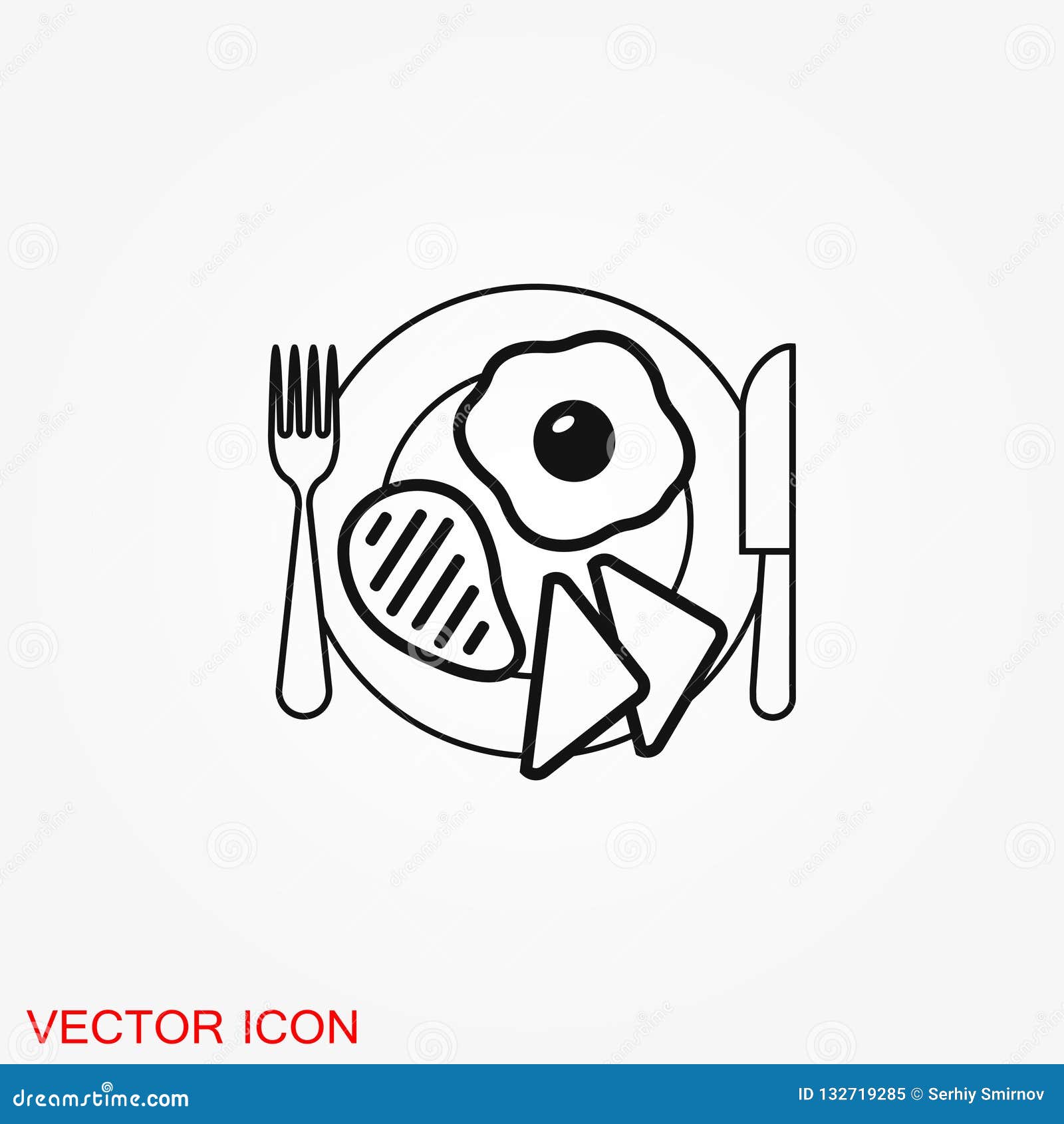 Breakfast Icon. Vector Symbol On A Background Stock Illustration ...