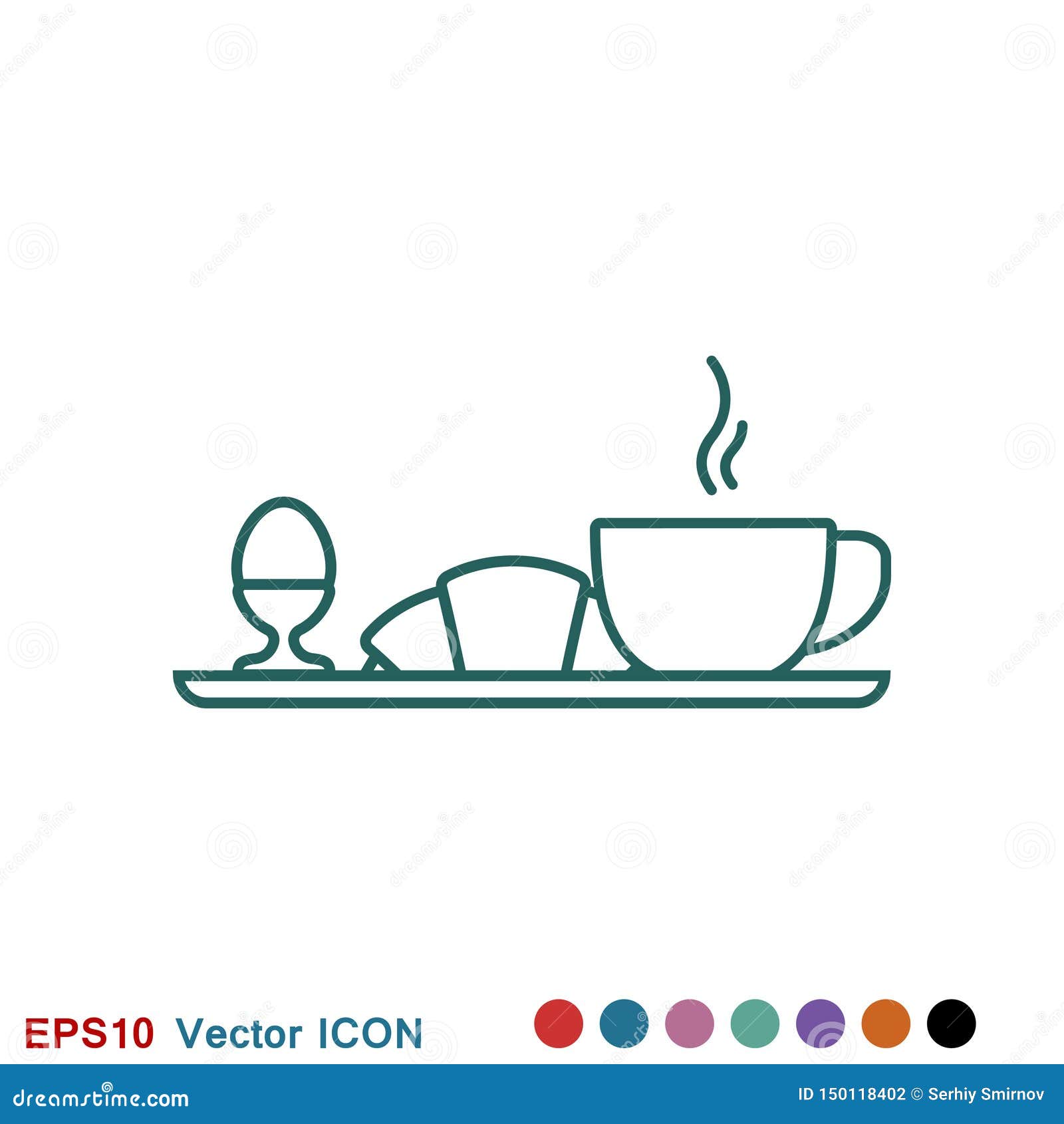 Breakfast Icon. Vector Symbol on a Background Stock Illustration ...