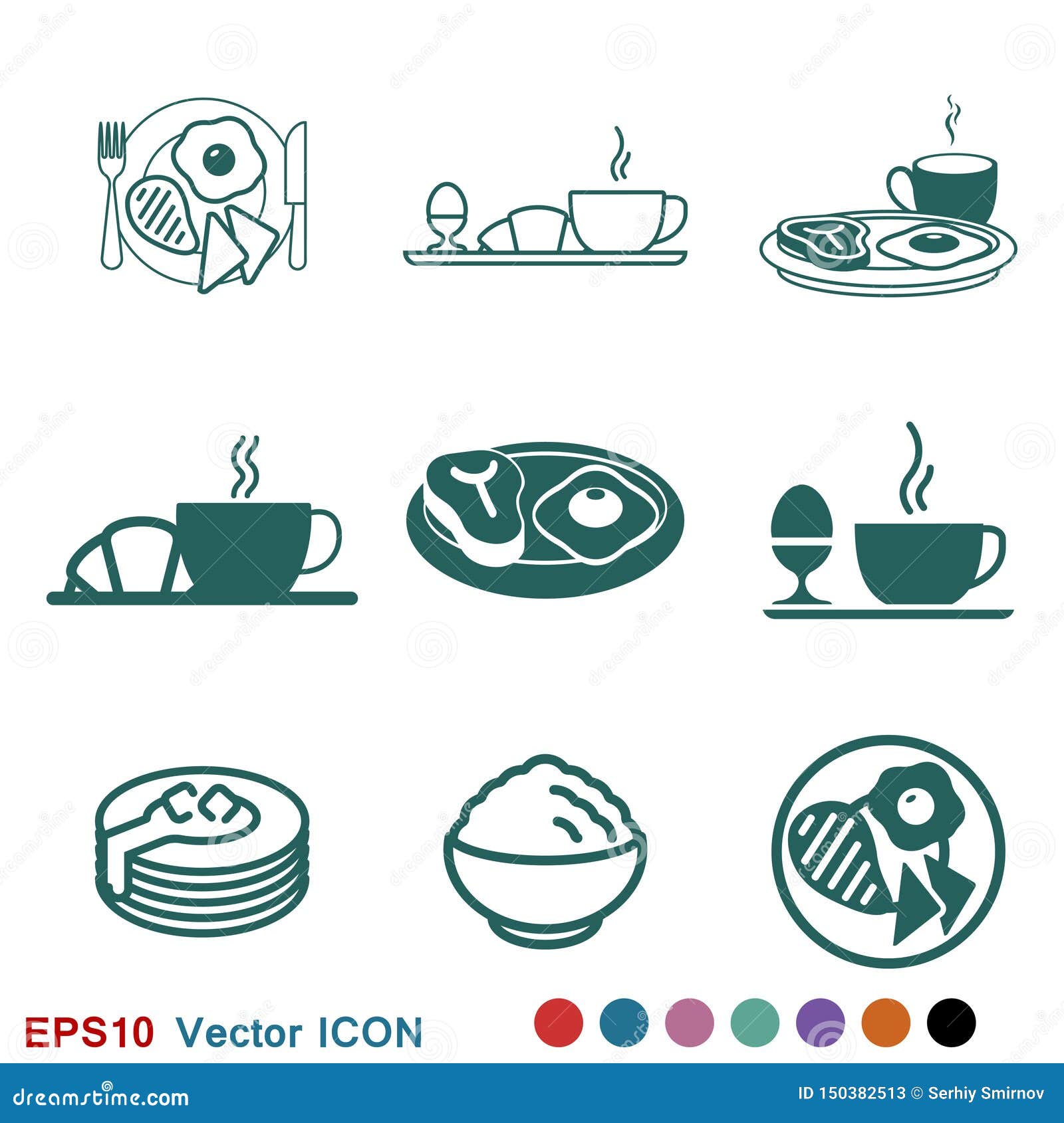 Breakfast Icon. Vector Symbol on a Background Stock Illustration ...