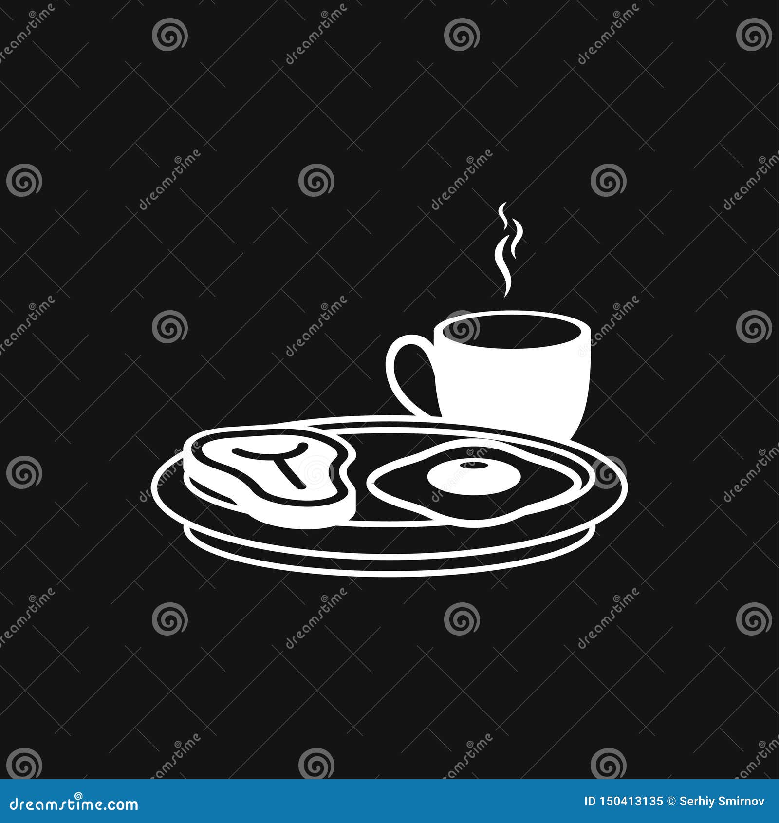 Breakfast Icon. Vector Symbol on a Background Stock Illustration ...