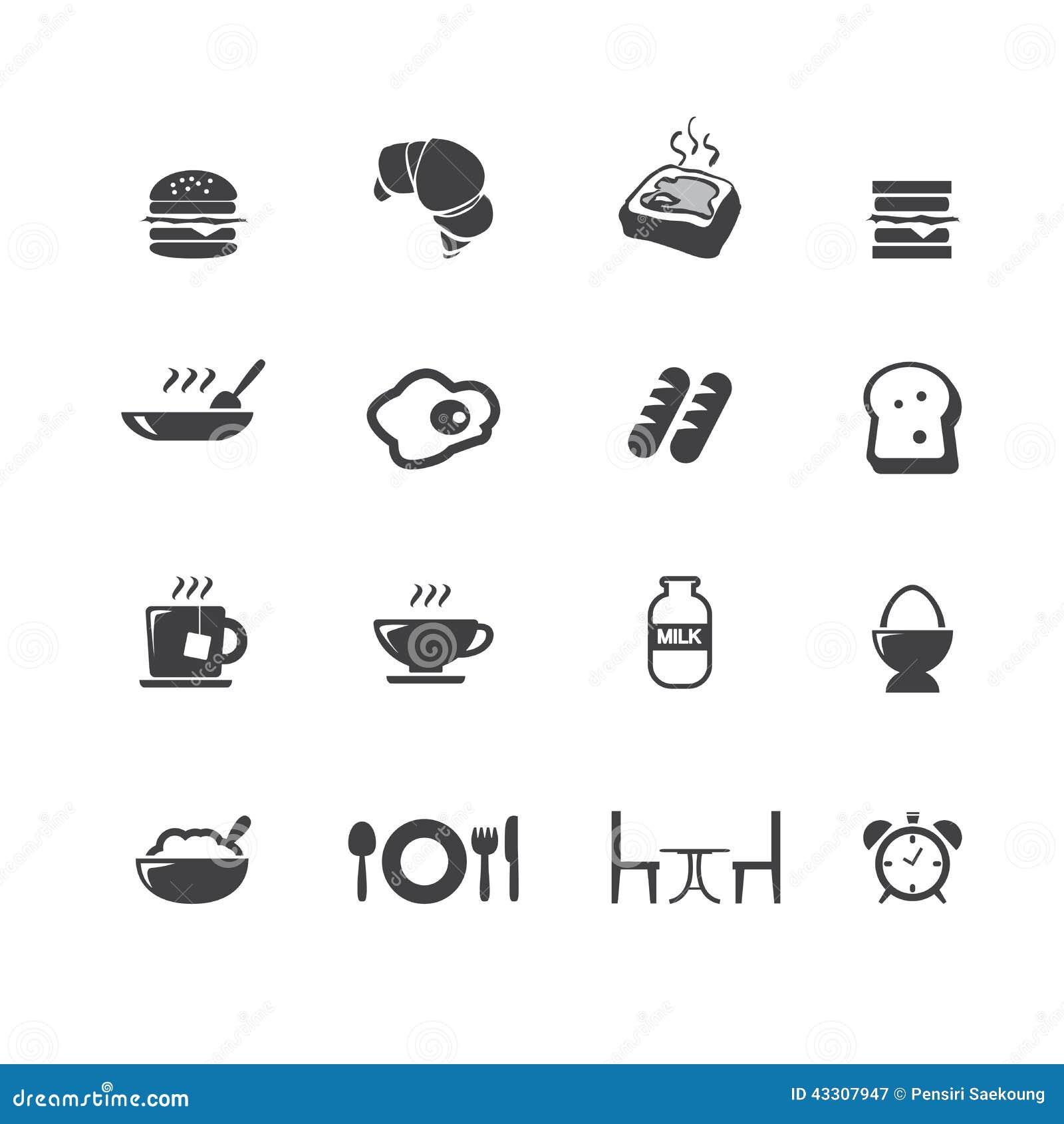 Breakfast icons stock vector. Illustration of fried, cooked - 43307947