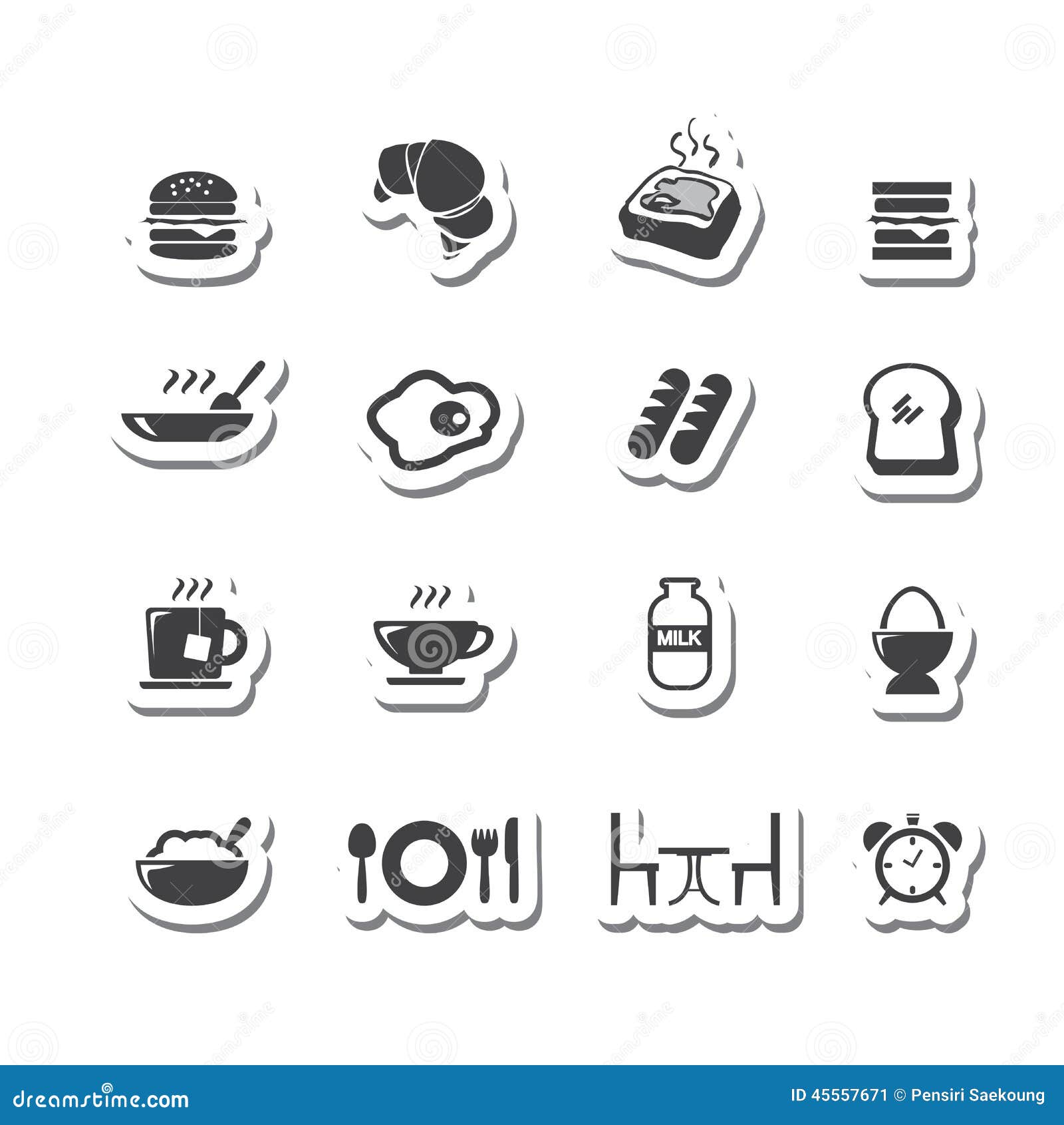 Breakfast icons stock vector. Illustration of bottle - 45557671