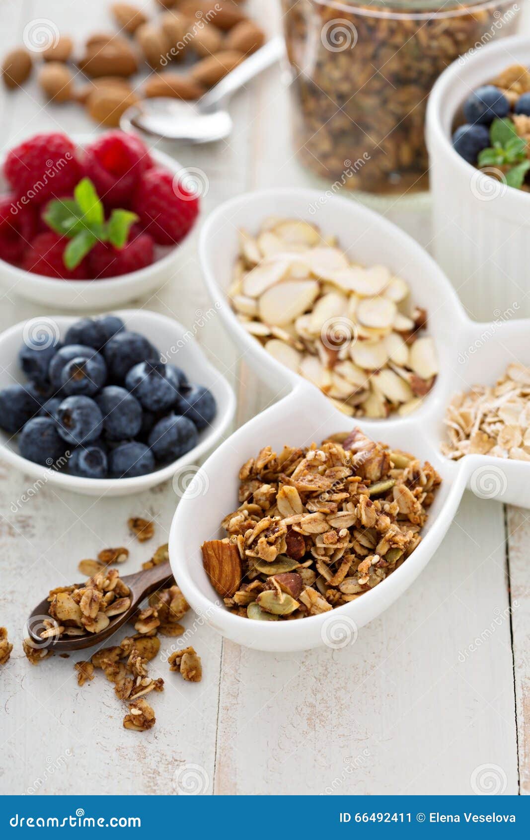 Breakfast Items on the Table Stock Image - Image of granola, diet: 66492411