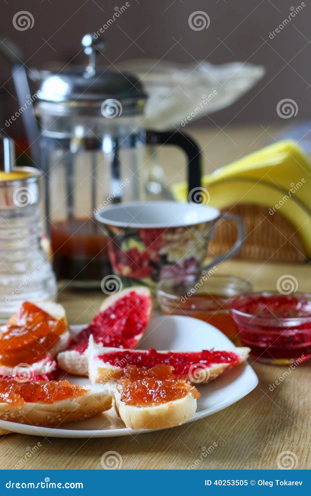 Breakfast with jam stock image. Image of sandwich, bread - 40253505