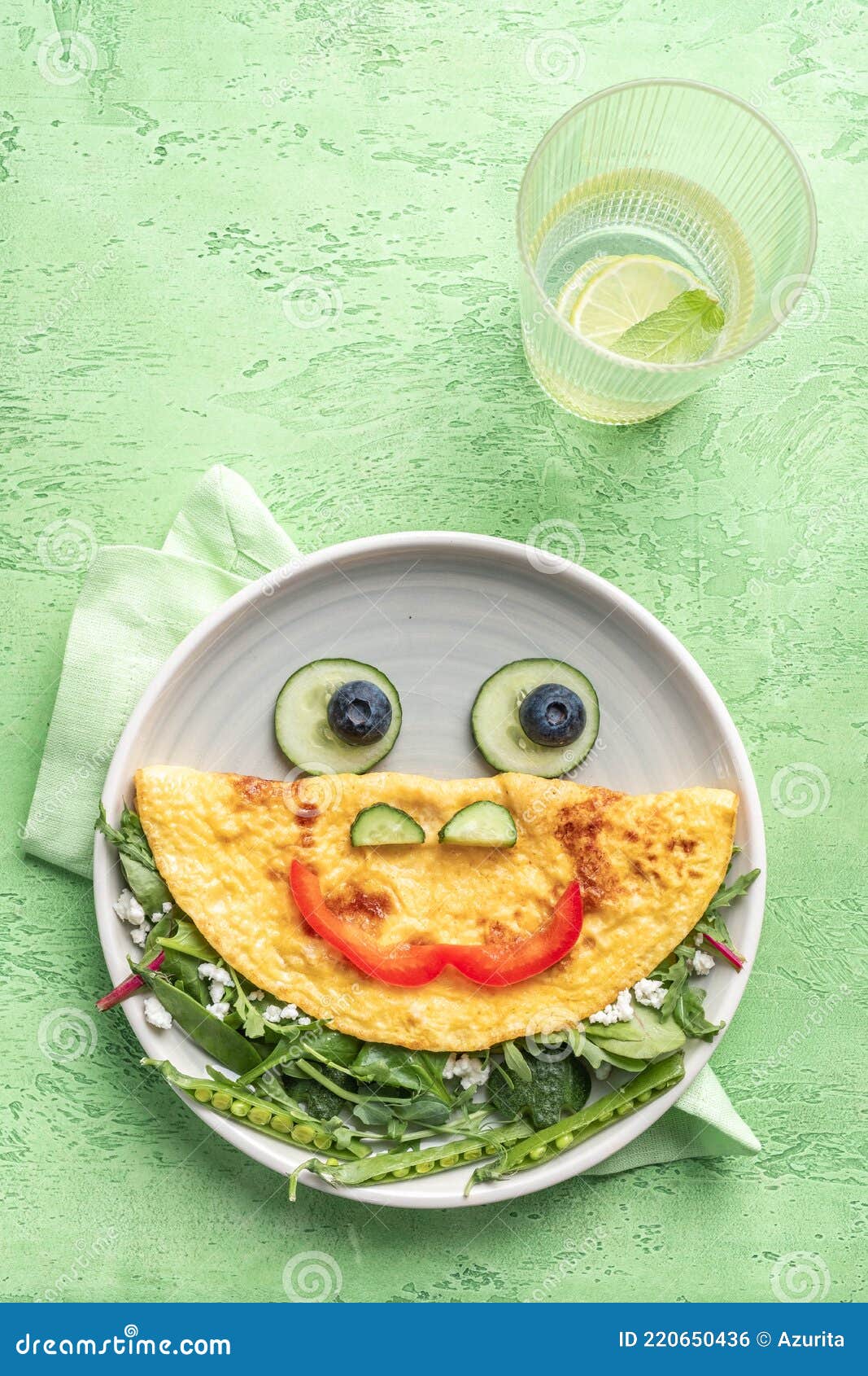 Breakfast for Kids - Frog Omelet Stock Photo - Image of pepper, cute ...