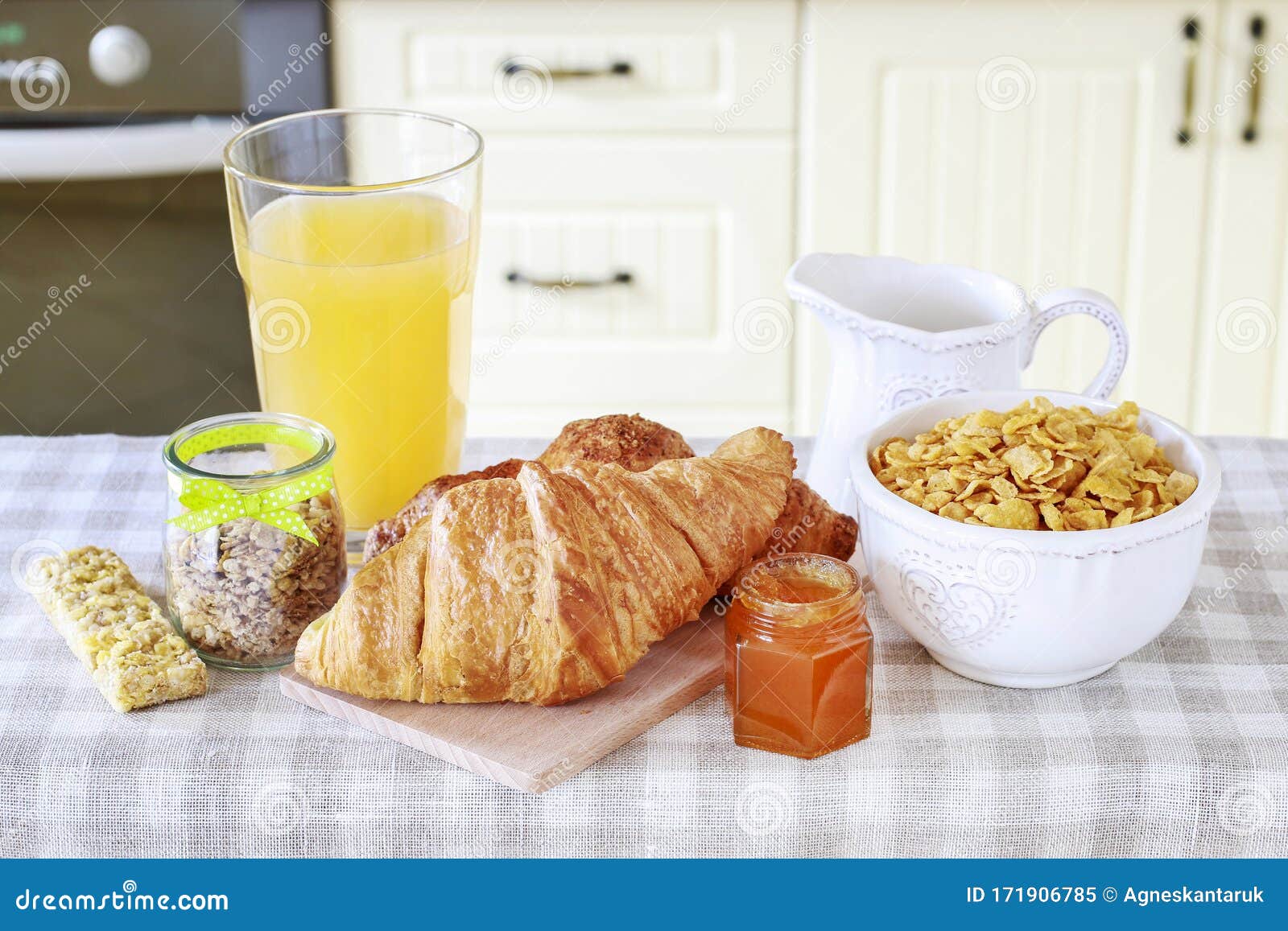 Breakfast in the kitchen stock image. Image of honey - 171906785