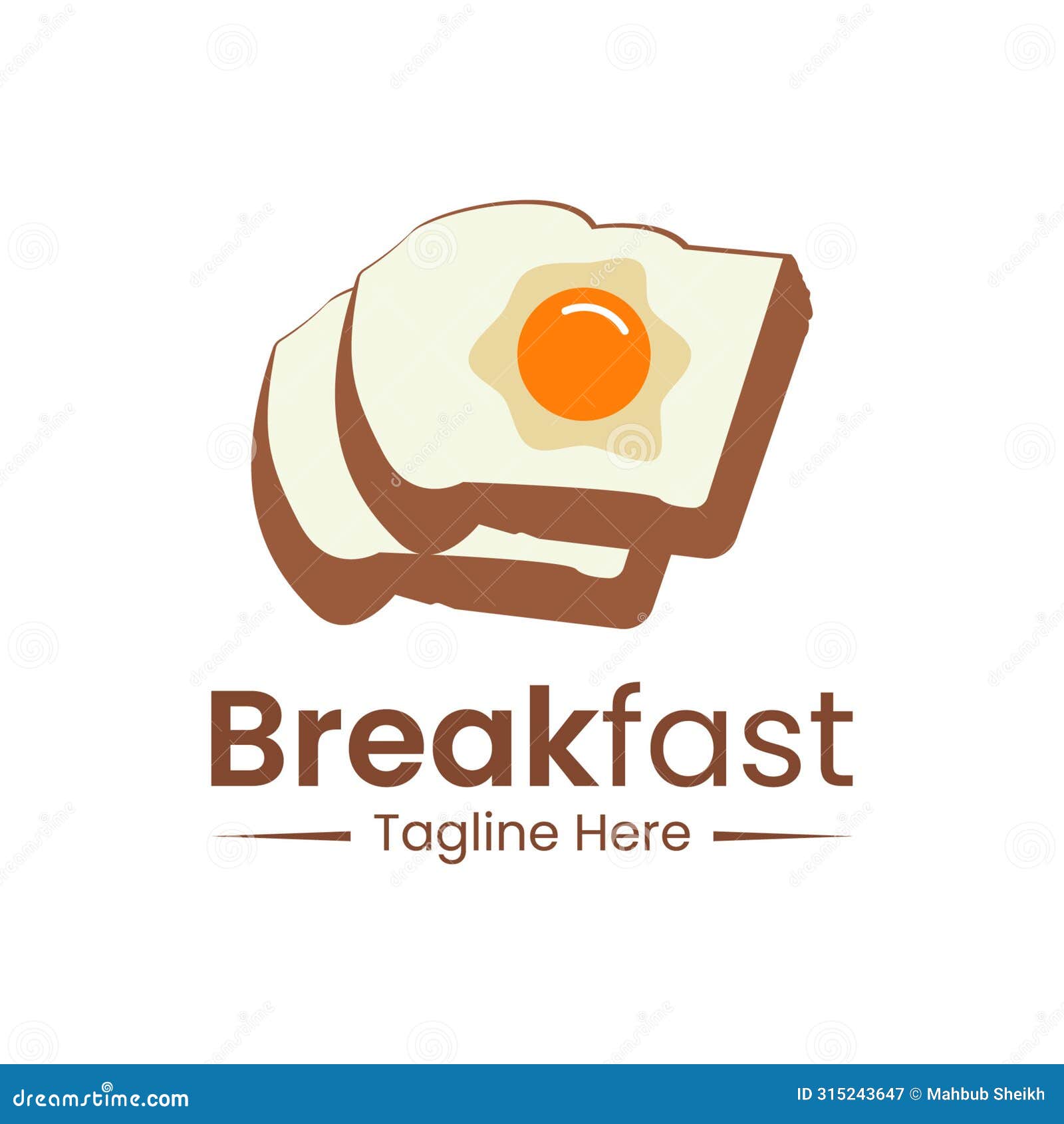 Breakfast Logo Design Template. Stock Vector - Illustration of isolated ...