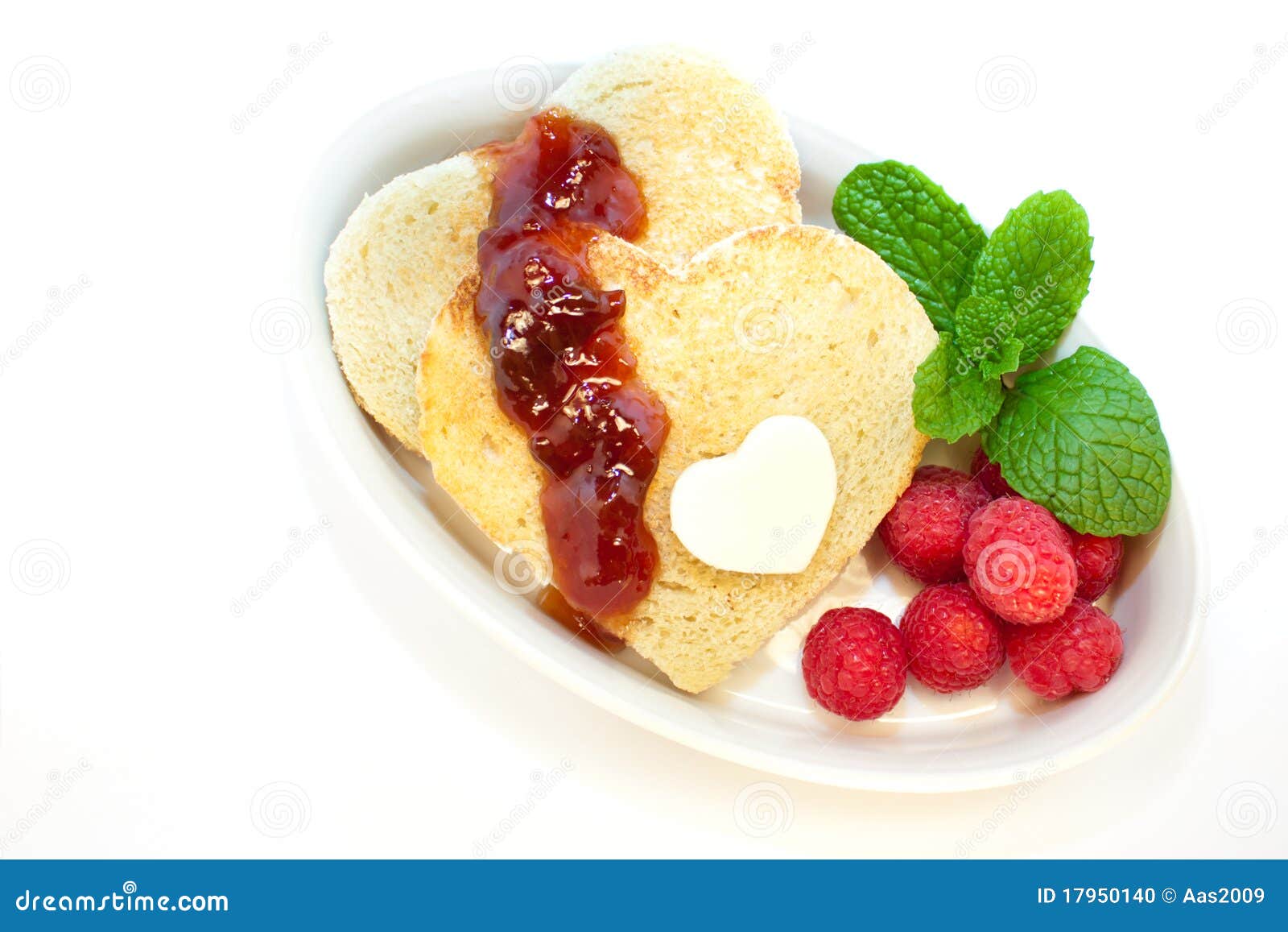 Breakfast for lovers. stock photo. Image of toast, bread - 17950140