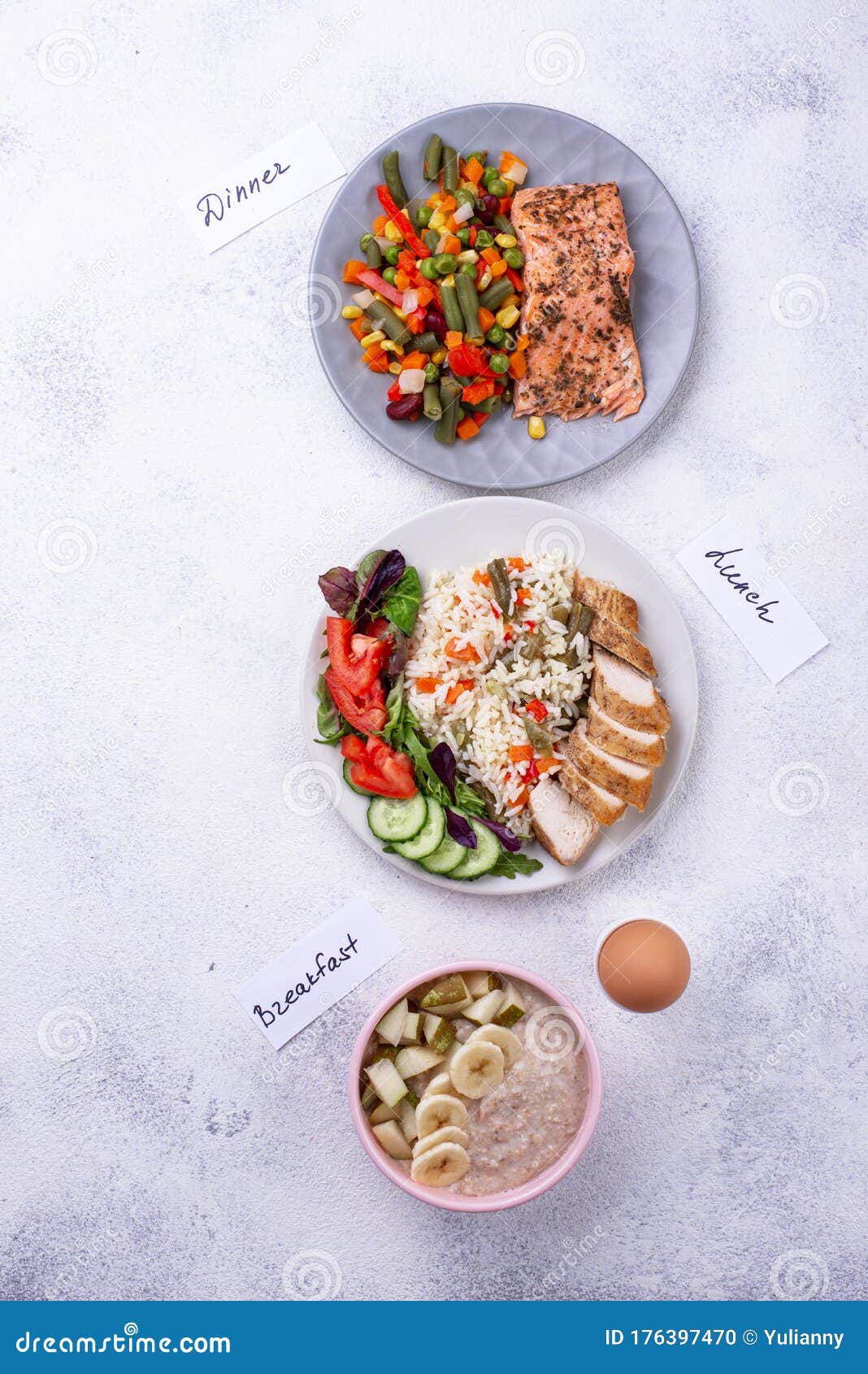 Breakfast, Lunch and Dinner. Day Menu Stock Photo - Image of breakfast ...