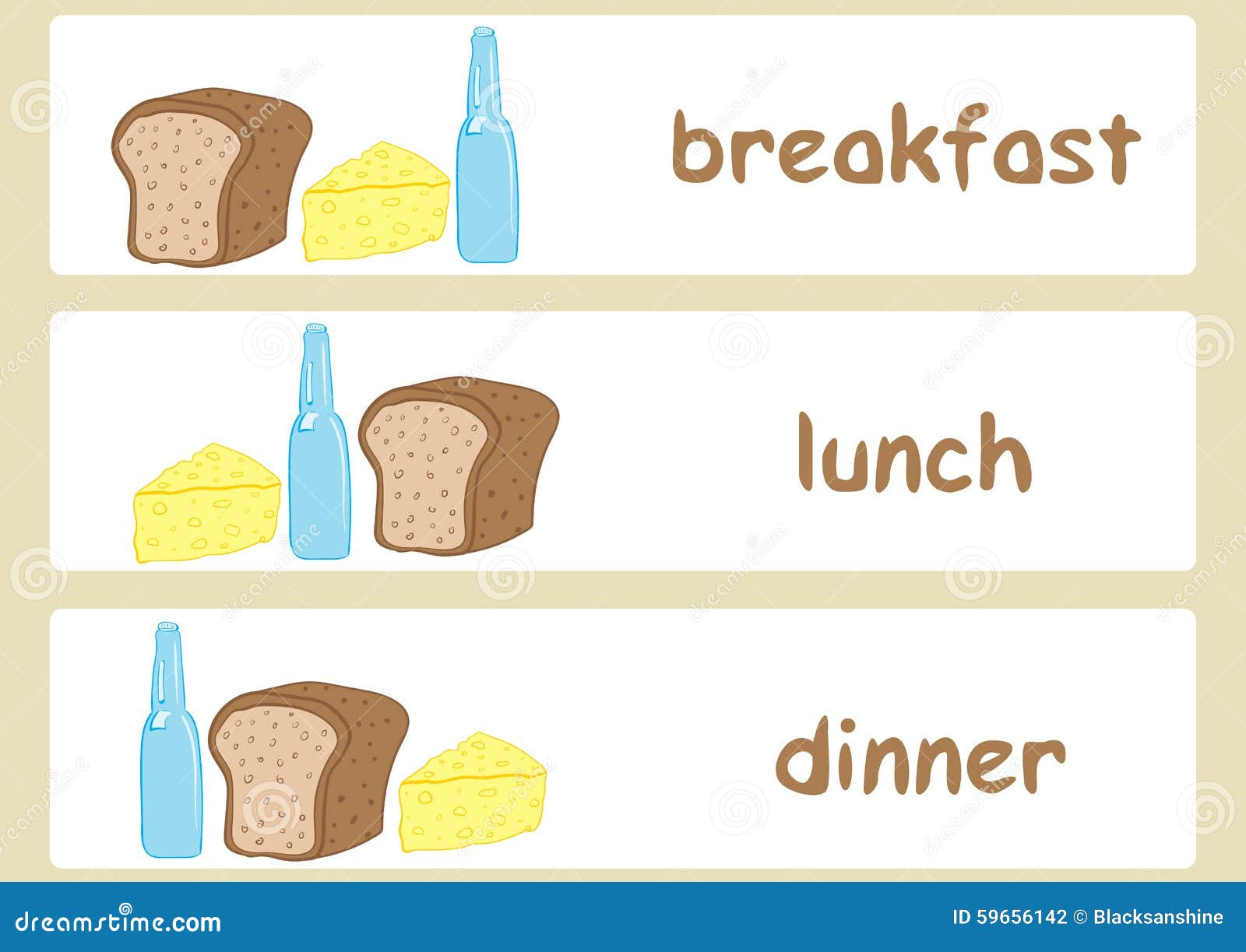 Breakfast lunch dinner stock vector. Illustration of hunk - 59656142