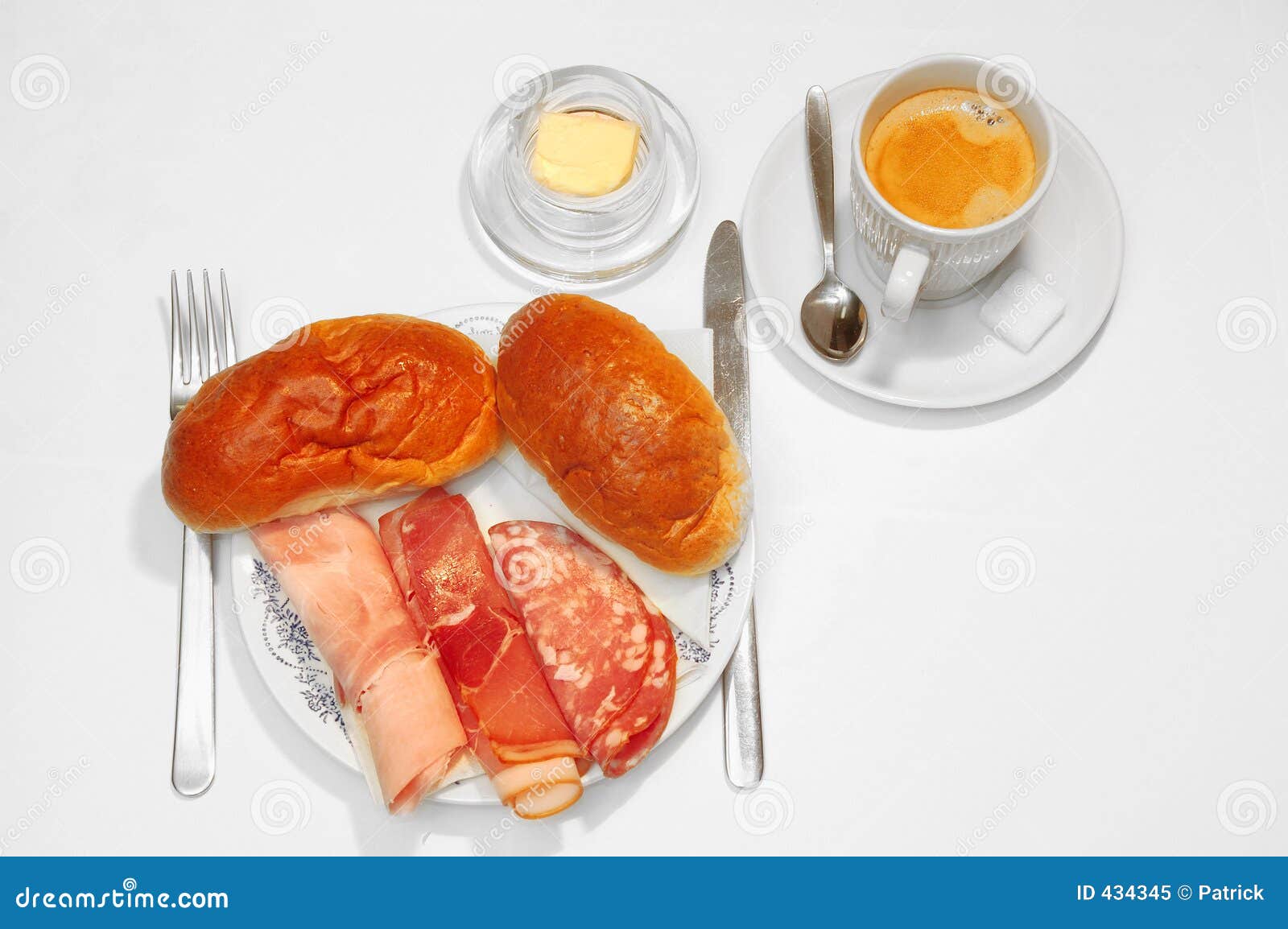 Breakfast with meat. stock image. Image of smoked, meat - 434345