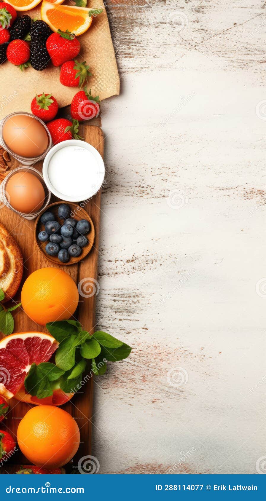 Breakfast Menu Background in Portrait Mode with Copy Space - Stock ...