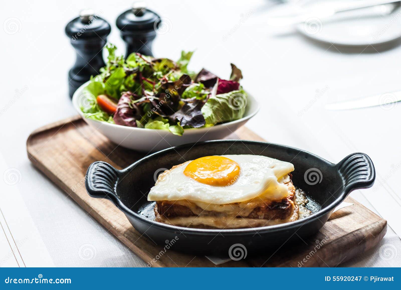Breakfast Menu with Beautiful Fried Eggs and Bread Stock Image - Image ...