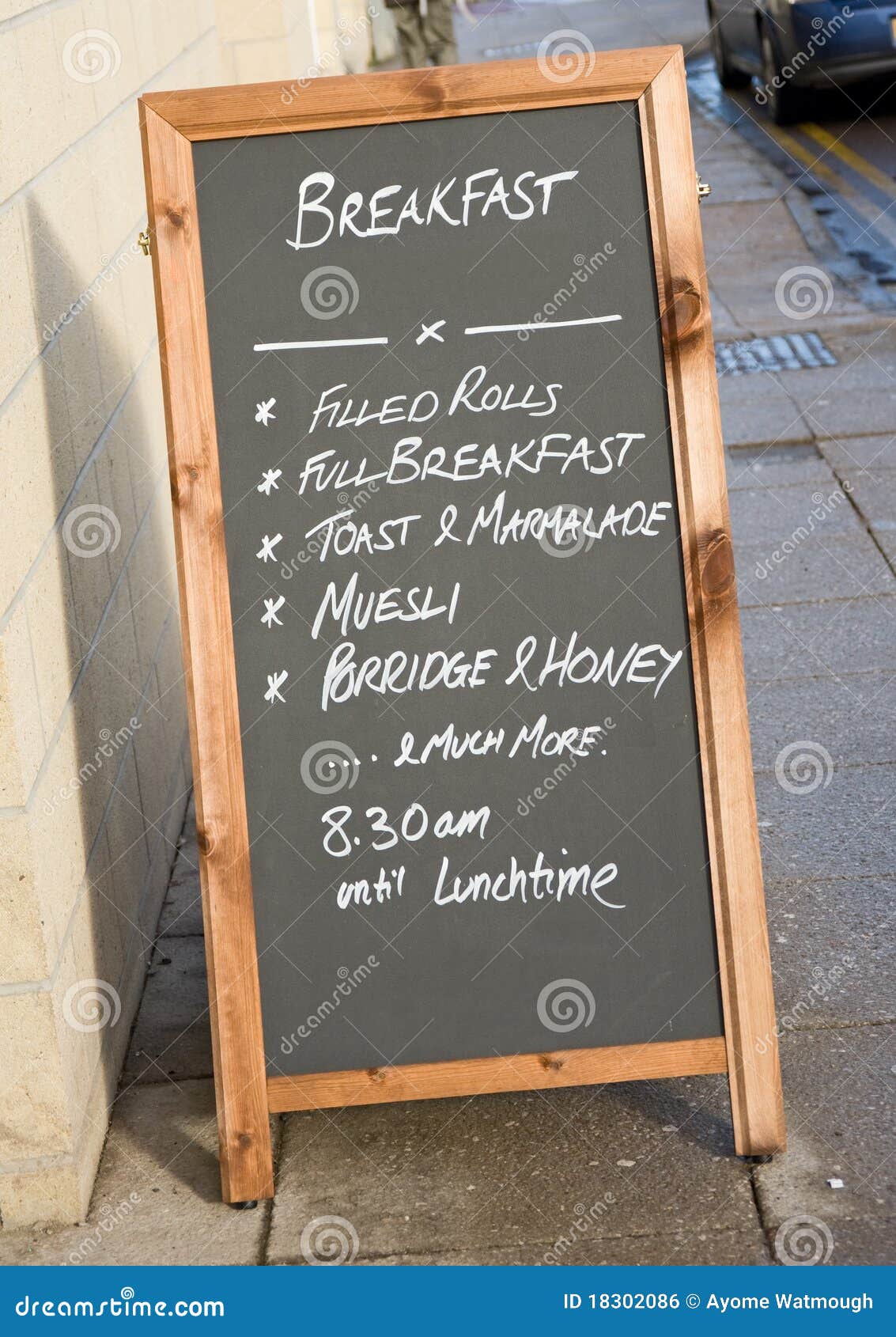 Breakfast Menu on Black Board. Stock Photo - Image of breakfast, muesli ...