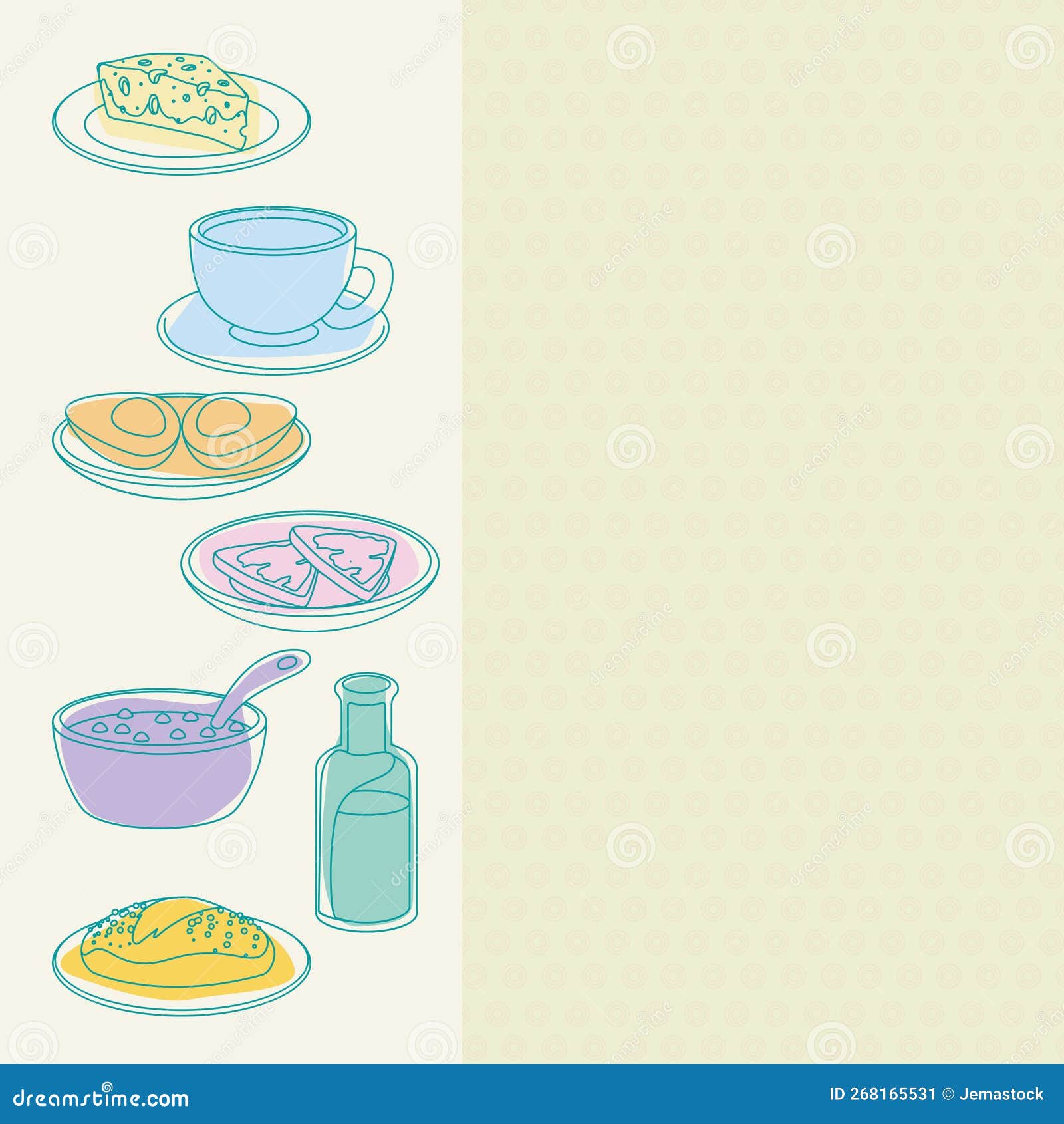 Breakfast menu in border stock vector. Illustration of natural - 268165531