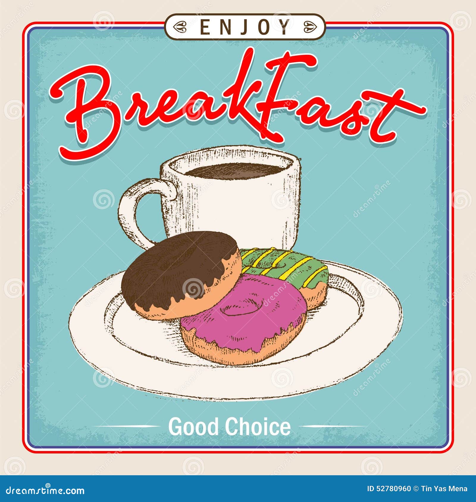 Breakfast Menu Box or Illustration and Food Beverage Poster Stock ...