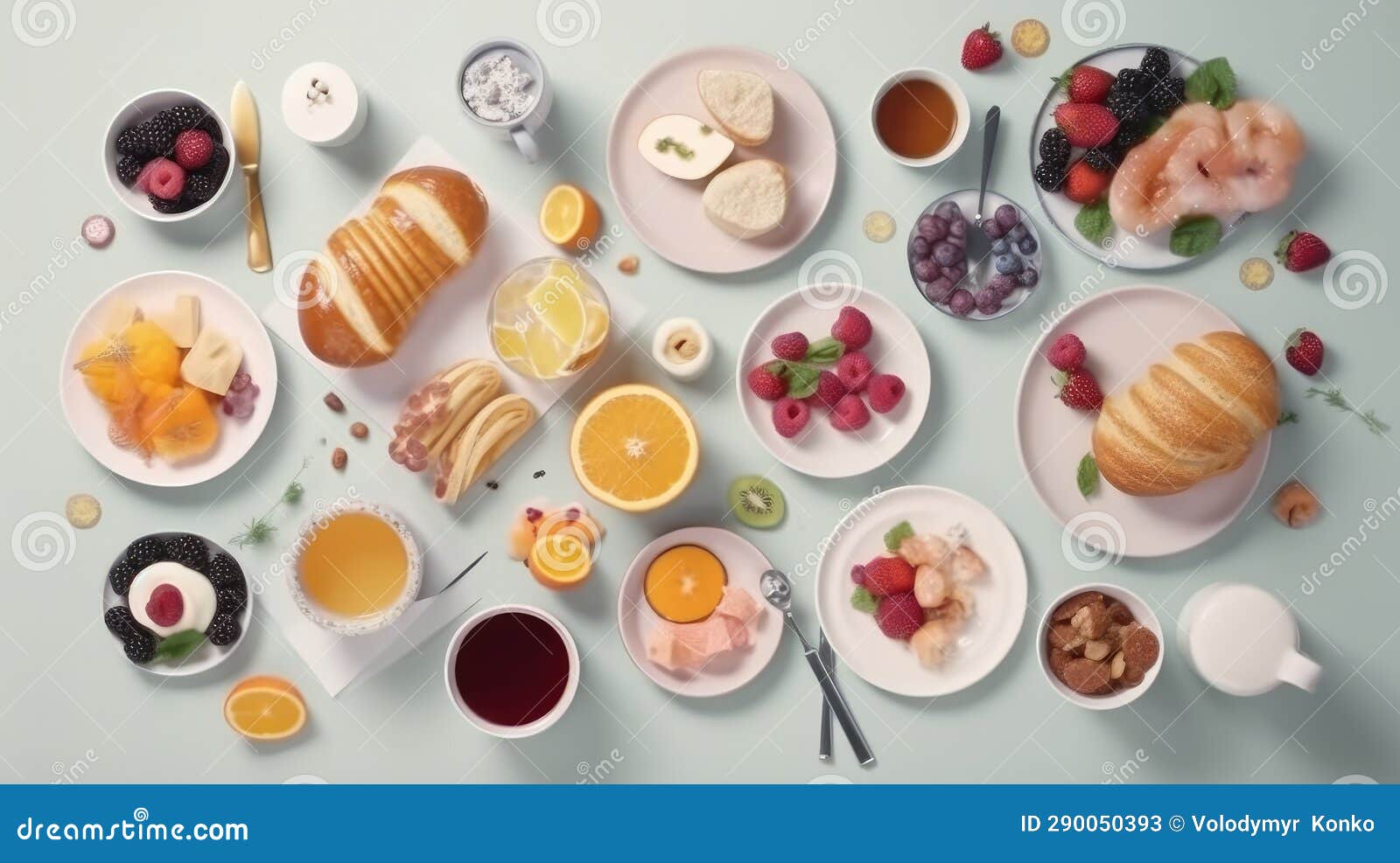 Breakfast Menu Foods. Generative Ai Stock Illustration - Illustration ...