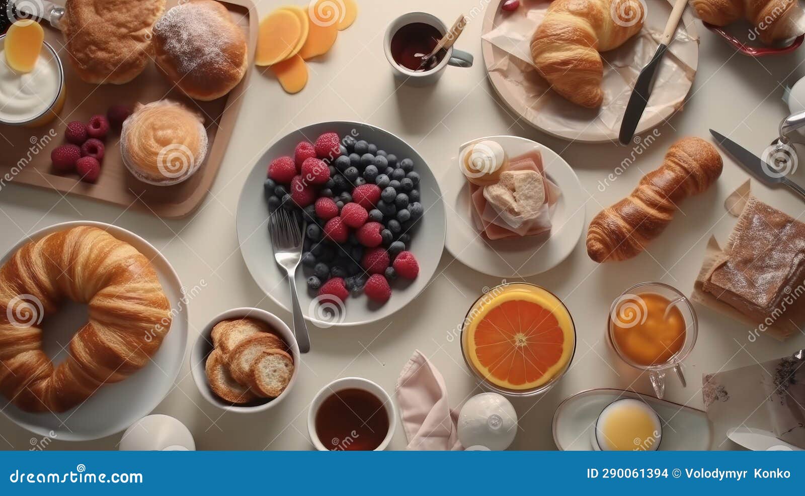 Breakfast Menu Foods. Generative Ai Stock Photo - Image of white ...