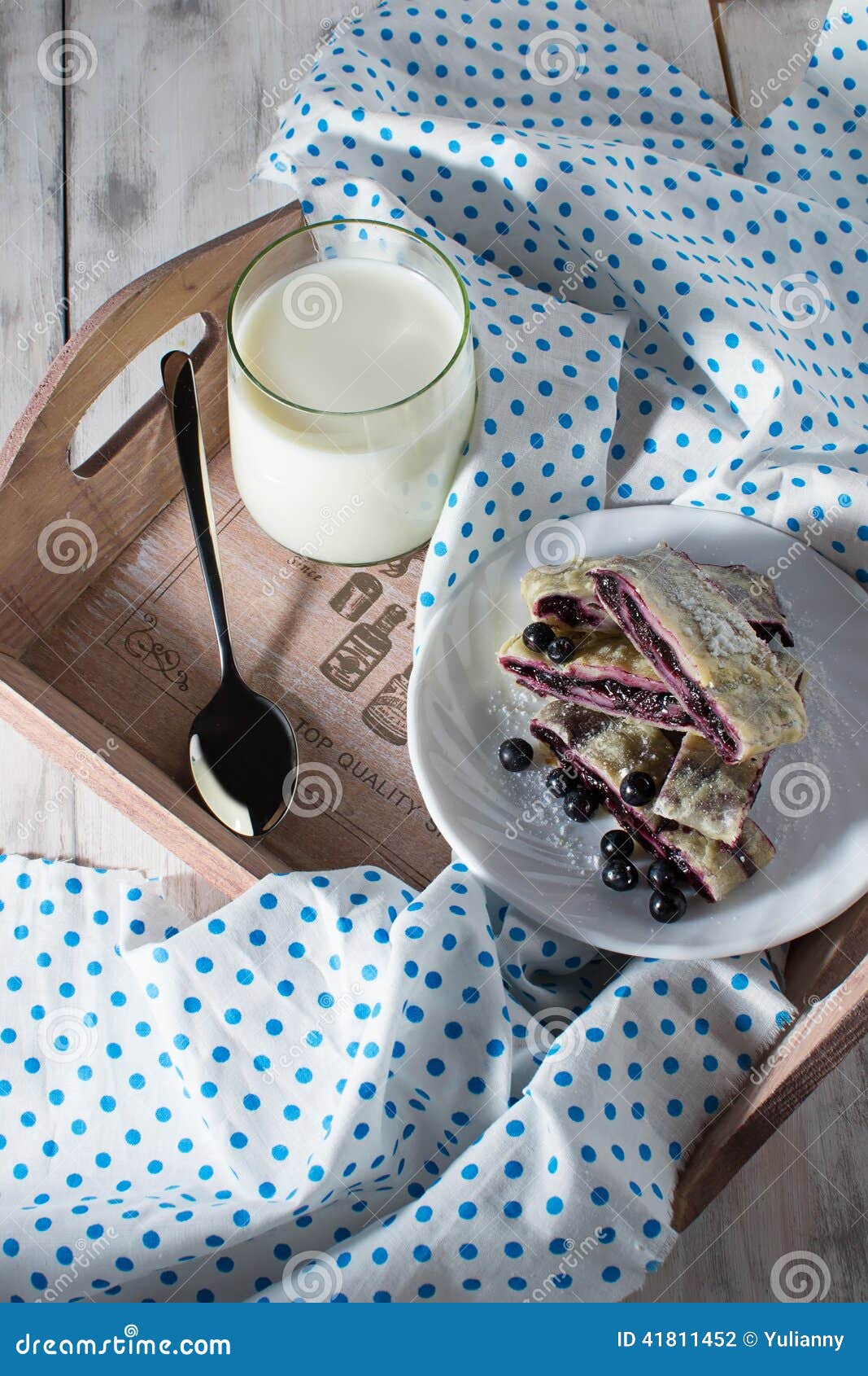 Breakfast with Milk and Baking Stock Photo - Image of plate, breakfast ...