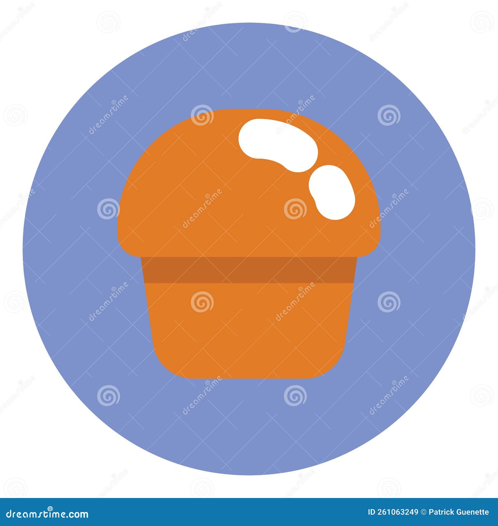 Breakfast muffin, icon stock vector. Illustration of icon - 261063249