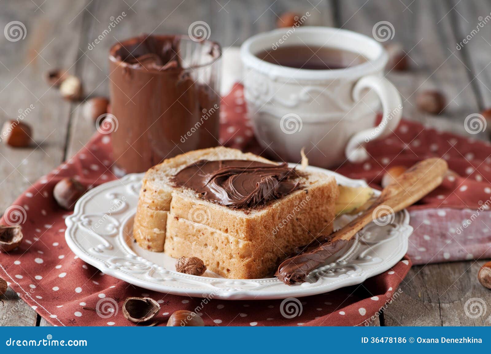 Breakfast with nutella stock photo. Image of gourmet - 36478186
