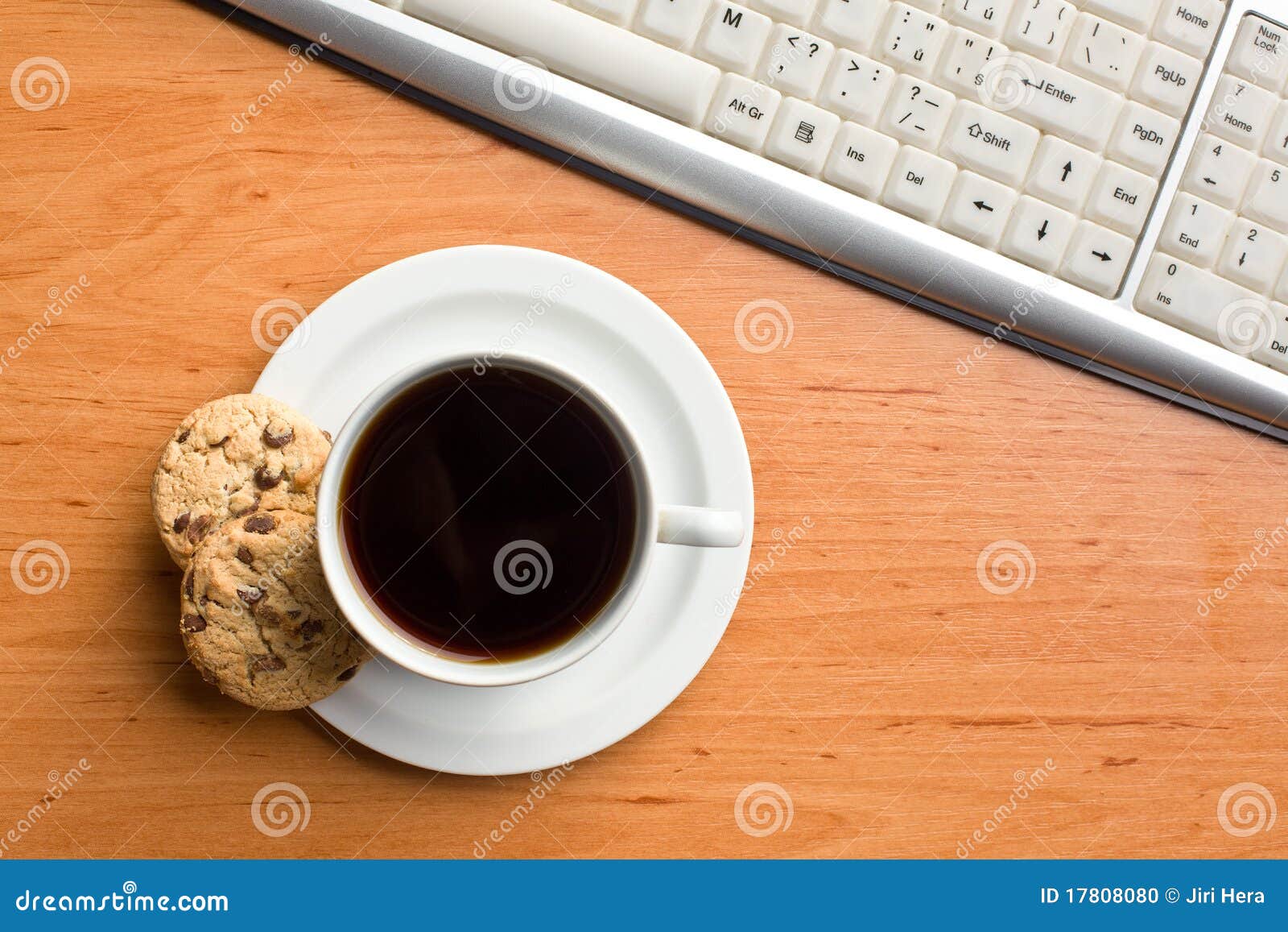 Breakfast in office stock photo. Image of chocolate, computer - 17808080