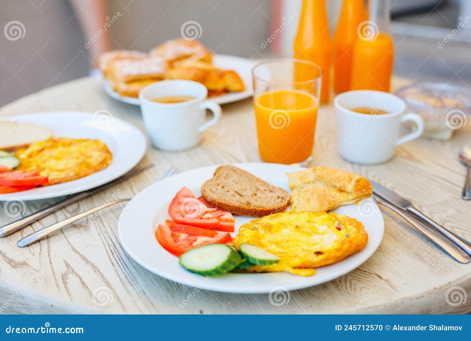 Breakfast with omelet stock photo. Image of omelet, english - 245712570