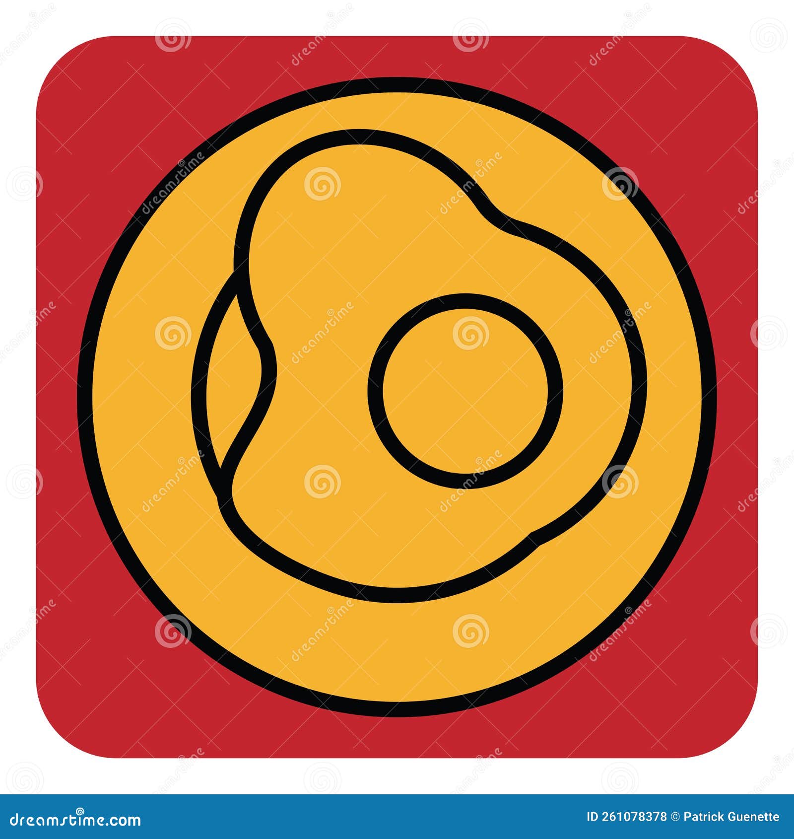 Breakfast omelette, icon stock vector. Illustration of yellow - 261078378