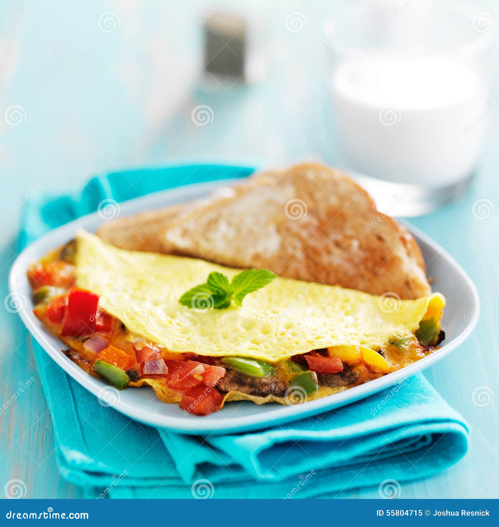 Breakfast omelette stock image. Image of mushroom, vegetables - 55804715