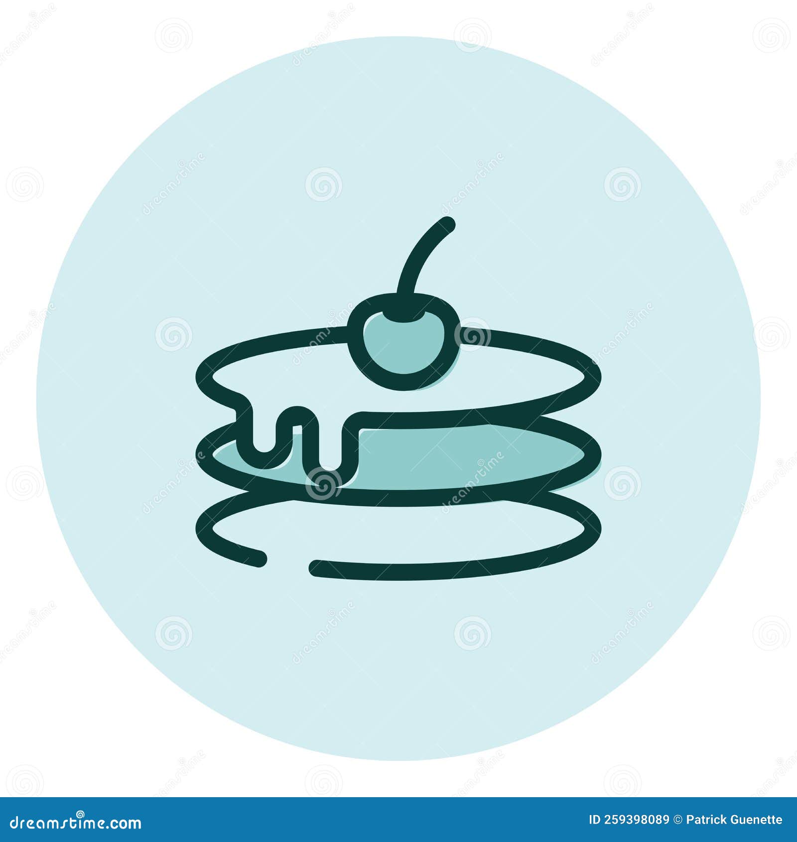 Breakfast pancake, icon stock vector. Illustration of cartoon - 259398089