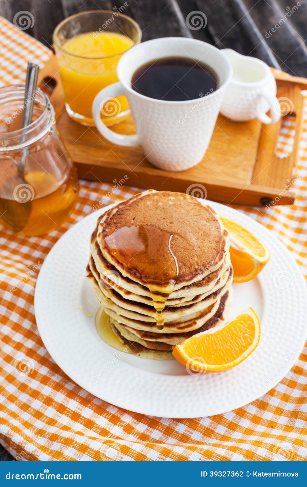 Breakfast with pancakes stock photo. Image of nutrition - 39327362