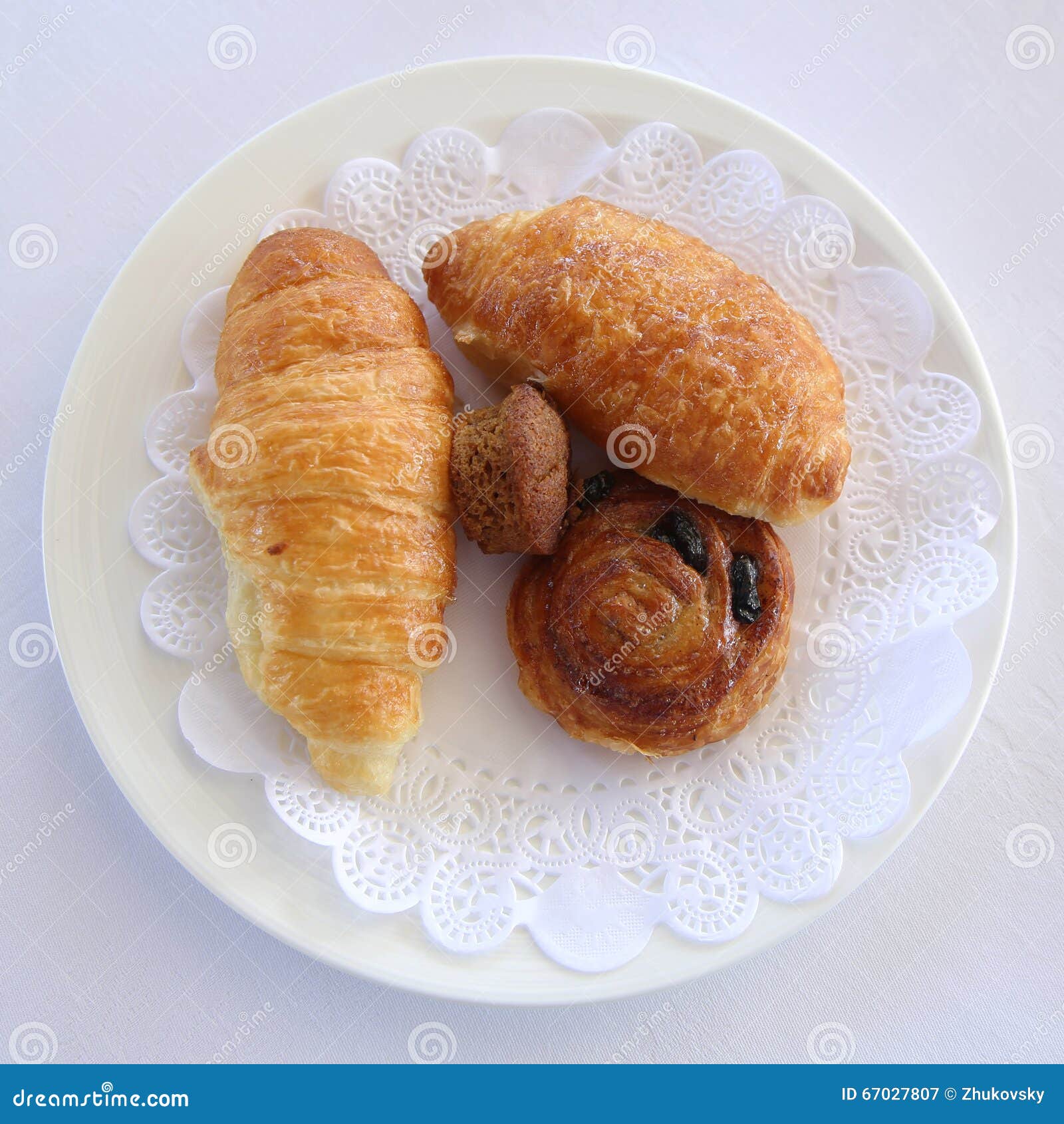 Breakfast pastry plate stock image. Image of portion - 67027807