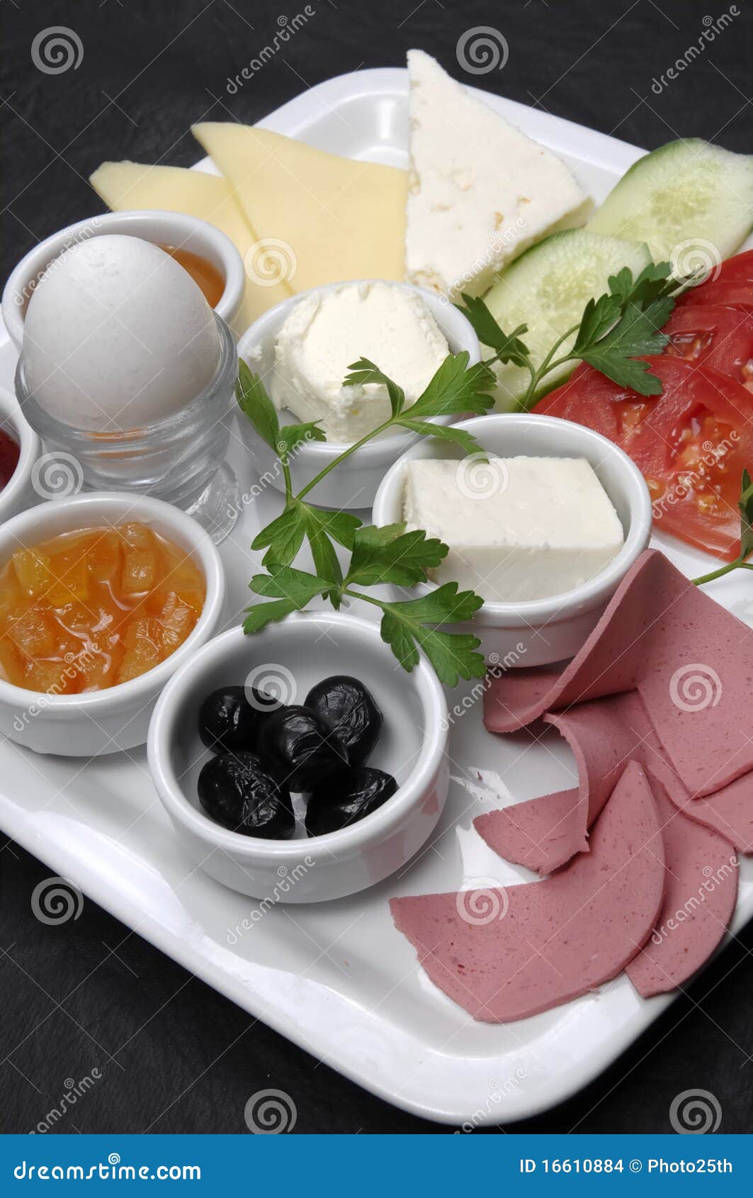 Breakfast plate stock photo. Image of olive, meal, plate - 16610884