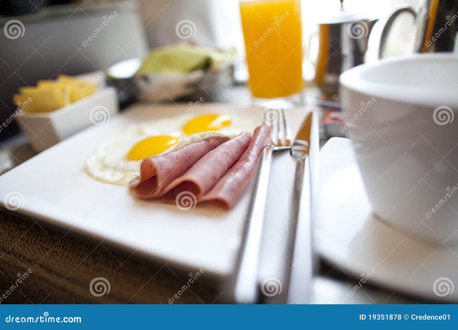Breakfast plate stock photo. Image of orange, coffee - 19351878