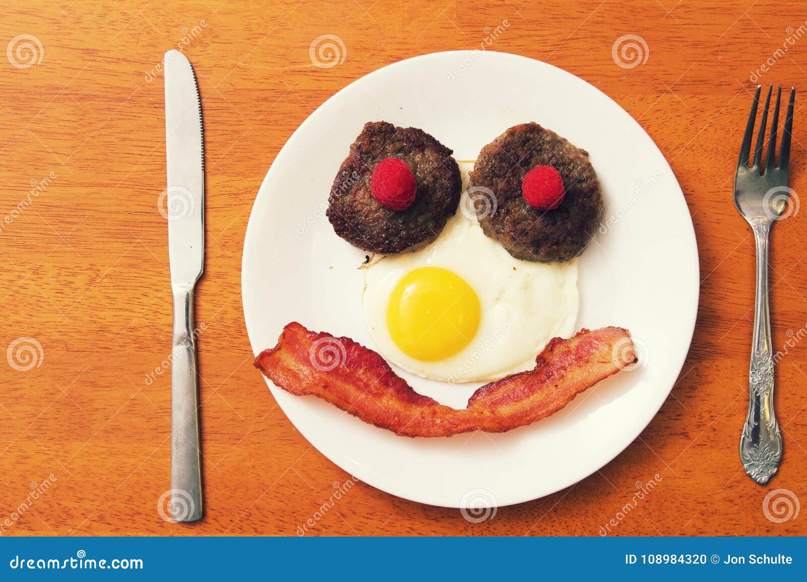 Breakfast Plate Face stock photo. Image of delicious - 108984320