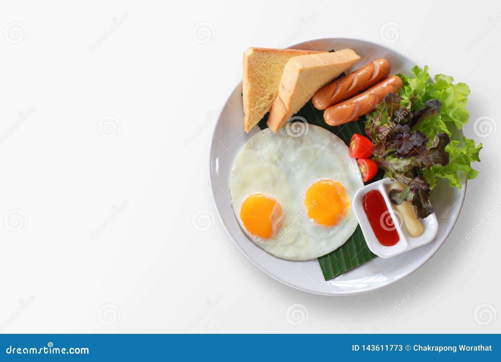 Breakfast on Plate, Fried Eggs with Vegetables on Top Stock Image ...