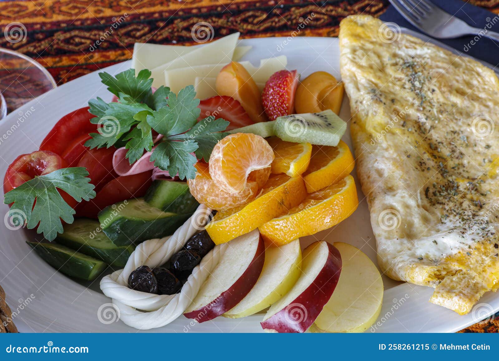 Breakfast Plate. Traditional Turkish Breakfast Table Spread Breakfast ...