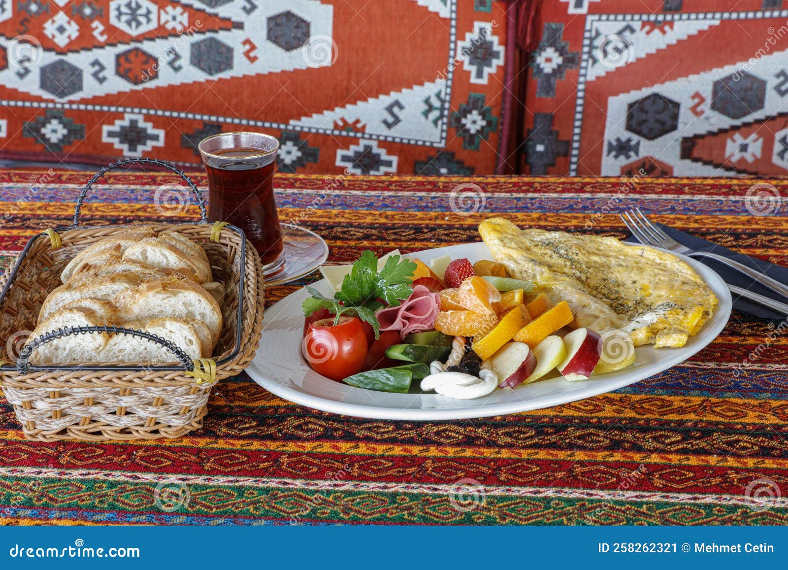 Breakfast Plate. Traditional Turkish Breakfast Table Spread Breakfast ...
