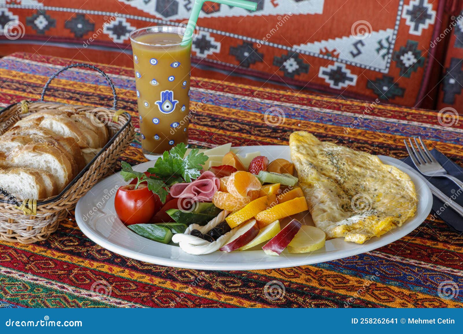 Breakfast Plate. Traditional Turkish Breakfast Table Spread Breakfast ...