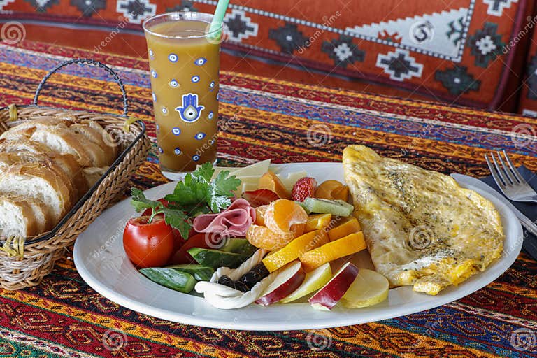 Breakfast Plate. Traditional Turkish Breakfast Table Spread Breakfast ...
