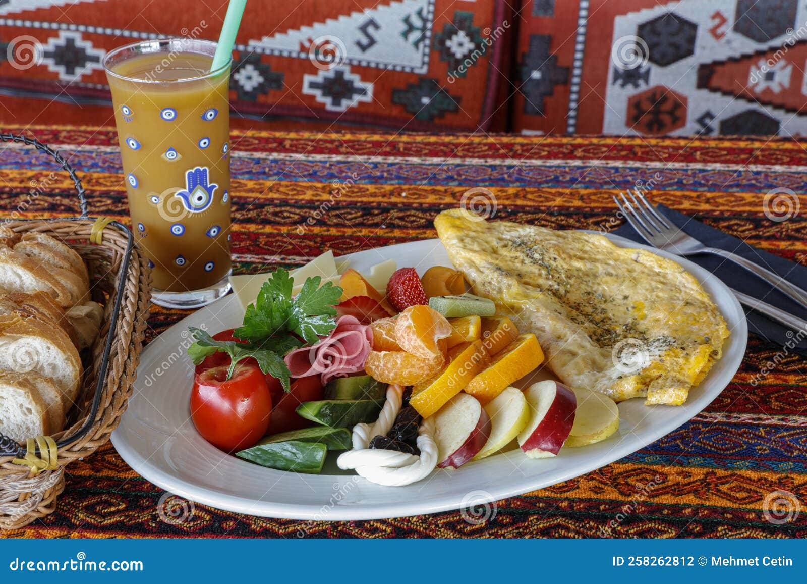 Breakfast Plate. Traditional Turkish Breakfast Table Spread Breakfast ...