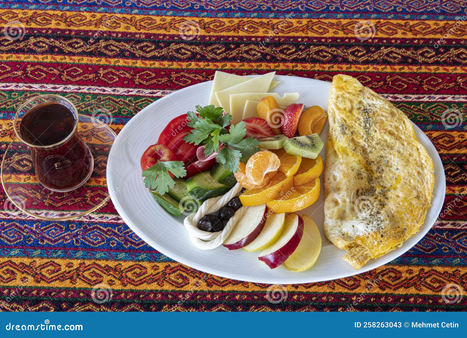 Breakfast Plate. Traditional Turkish Breakfast Table Spread Breakfast ...