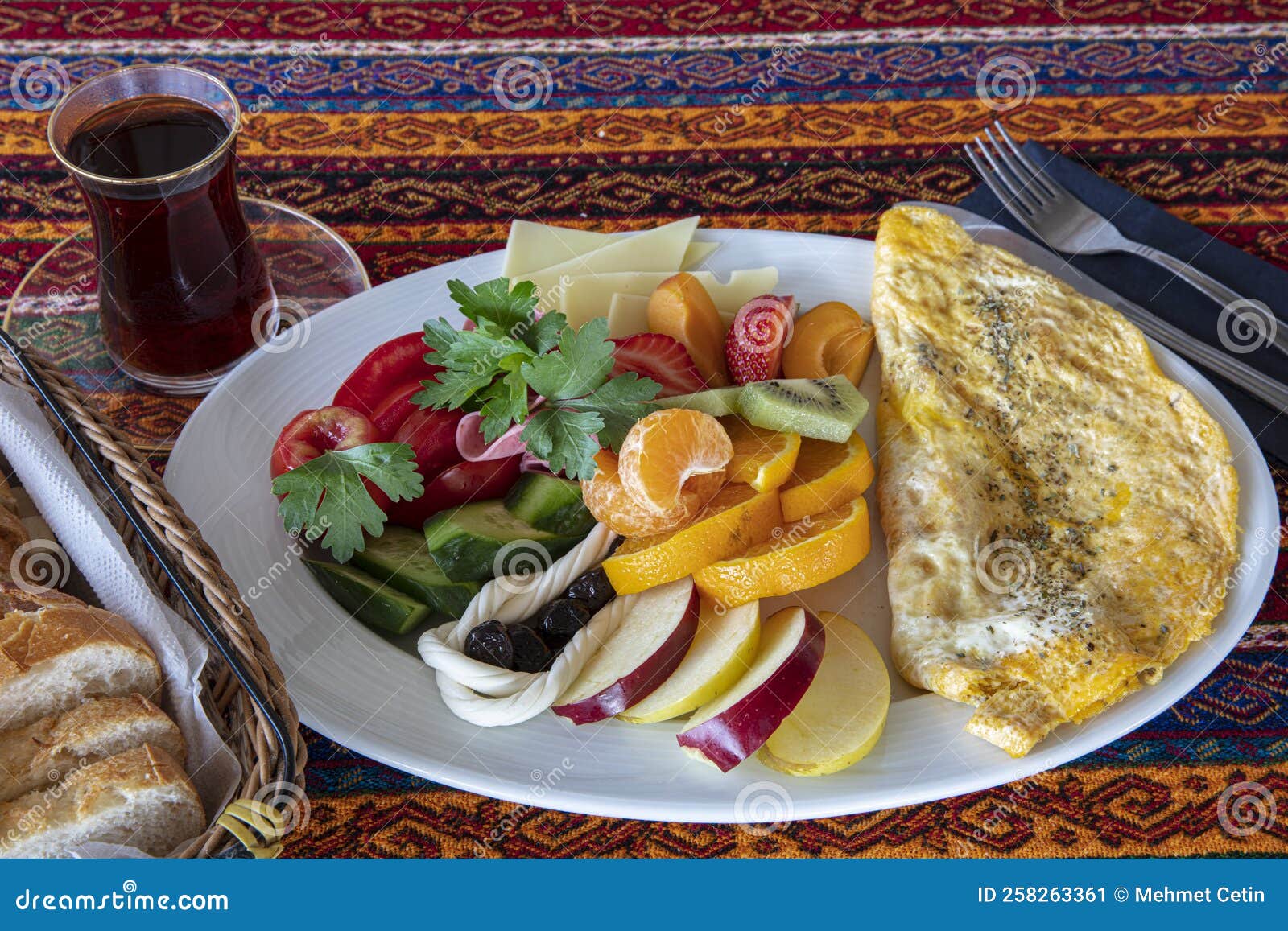 Breakfast Plate. Traditional Turkish Breakfast Table Spread Breakfast ...
