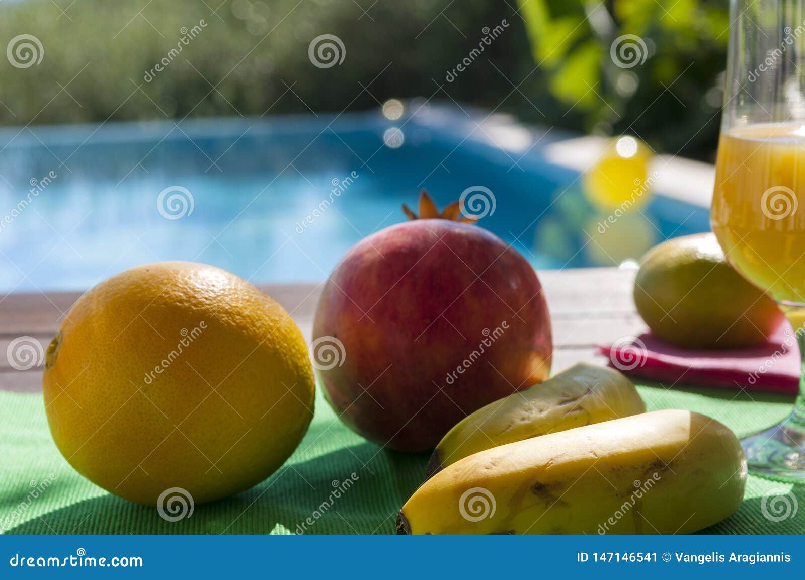 Breakfast at Poolside during Holidays Stock Image - Image of delicious ...