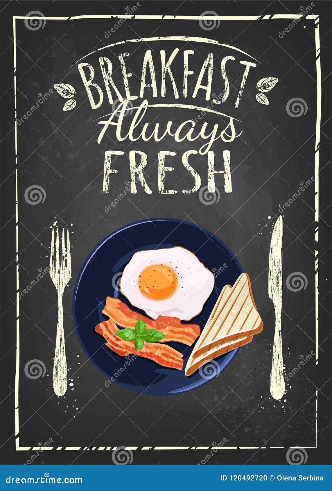 Breakfast poster stock vector. Illustration of graphic - 120492720