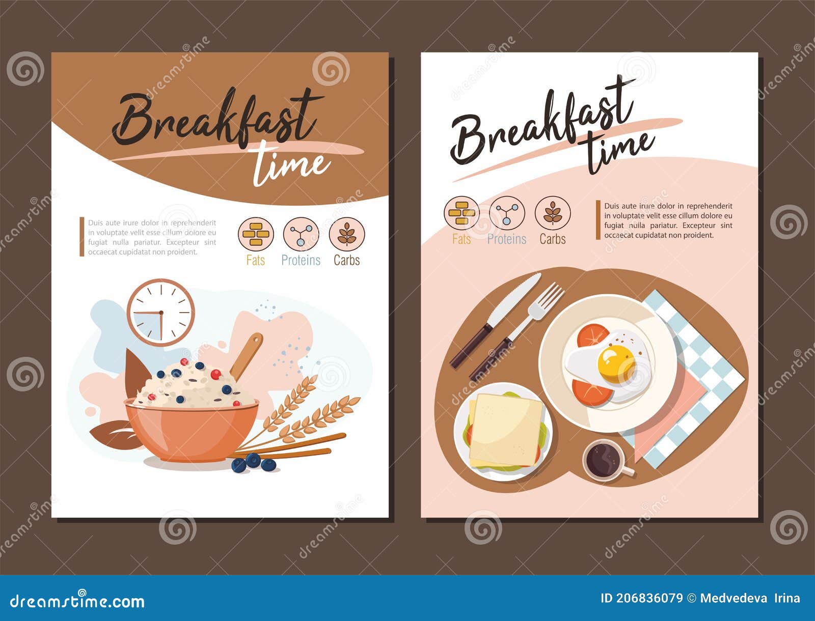 Breakfast Poster Set Vector Illustration | CartoonDealer.com #230453844