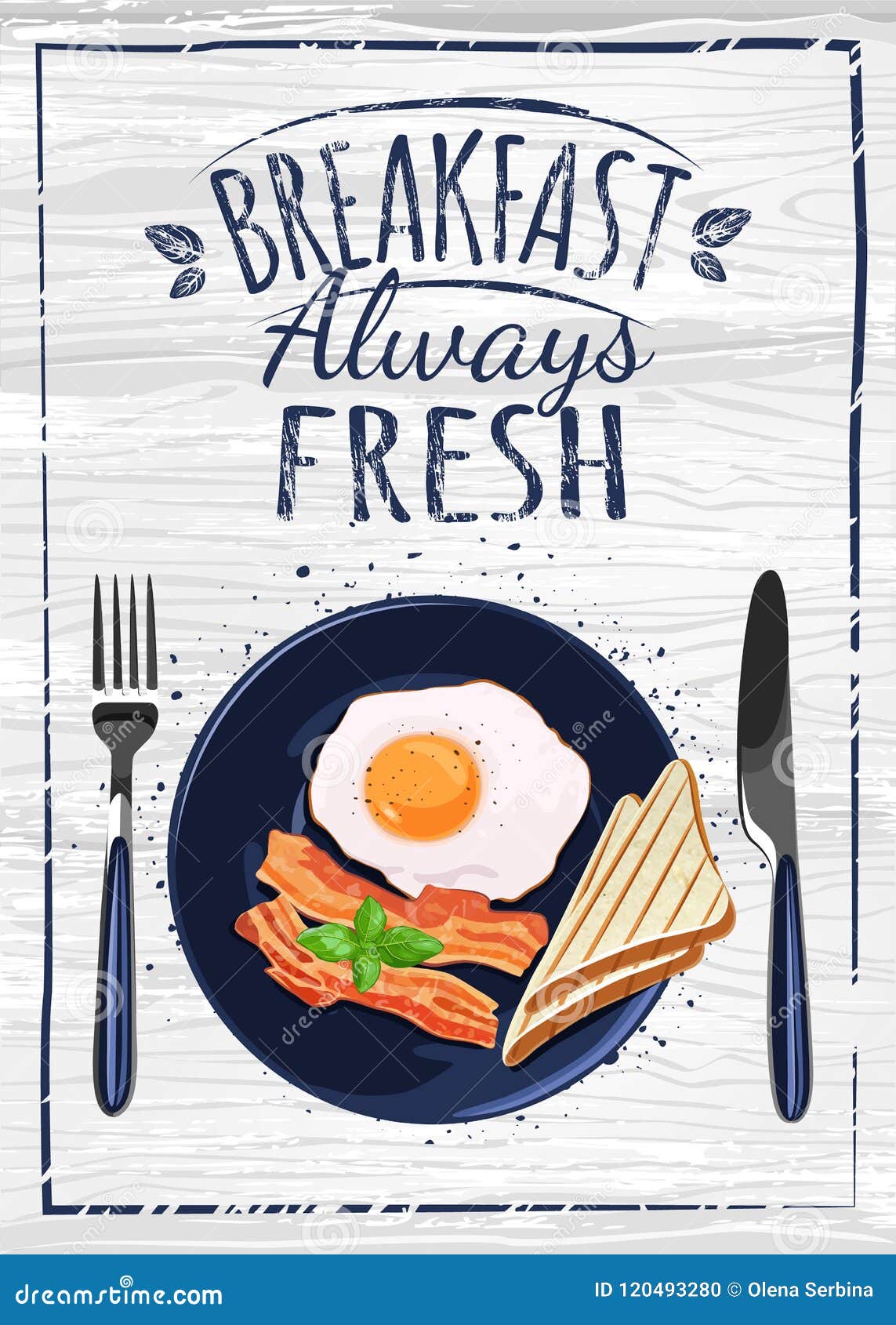 Breakfast poster stock vector. Illustration of background - 120493280