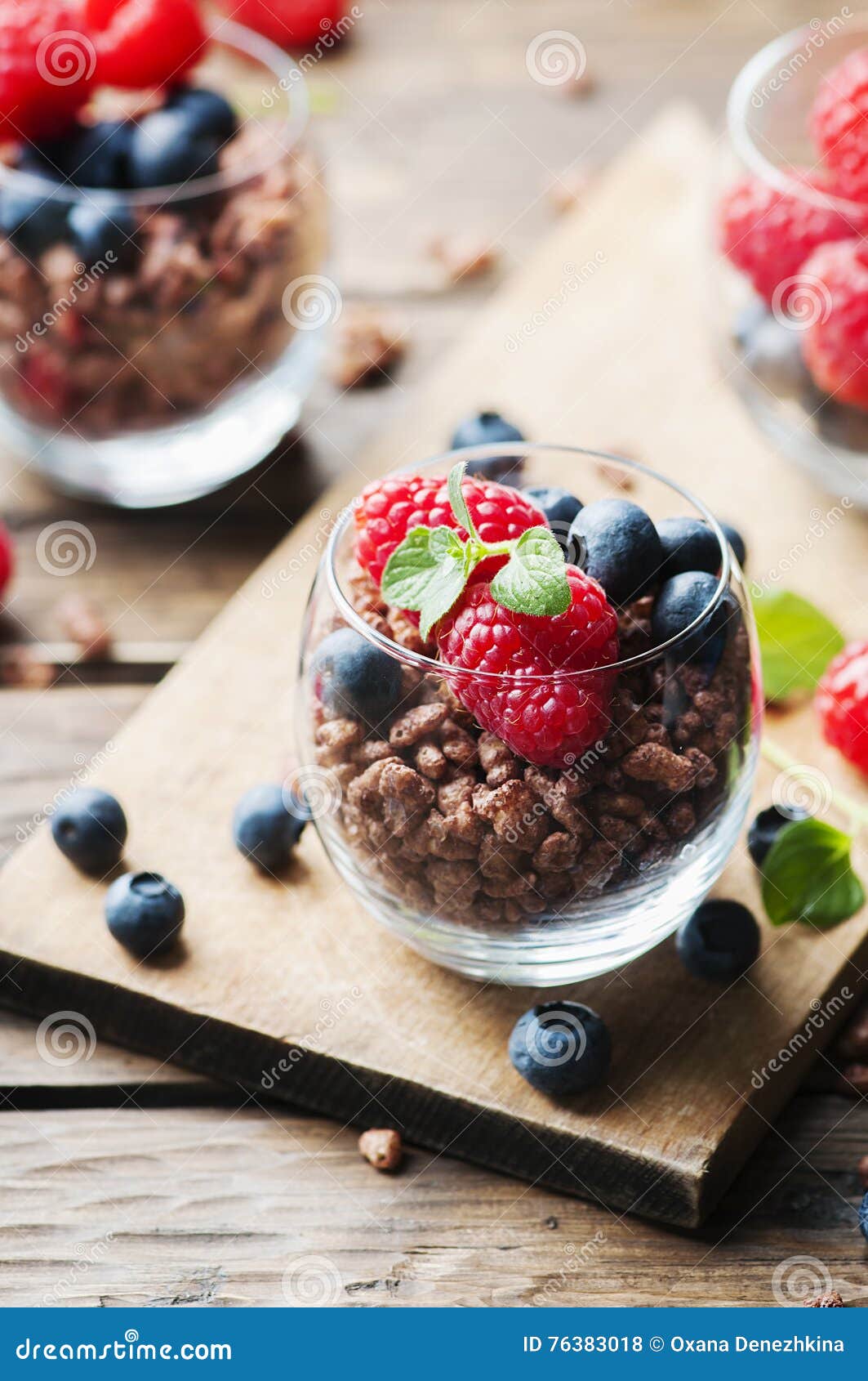 Breakfast with Puffed Rice and Berry Stock Photo - Image of breakfast ...